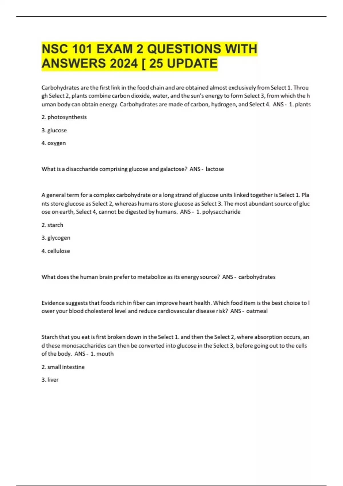 NSC 101 EXAM 2 QUESTIONS WITH ANSWERS 2024 [ 25 UPDATE - NSC - Stuvia US