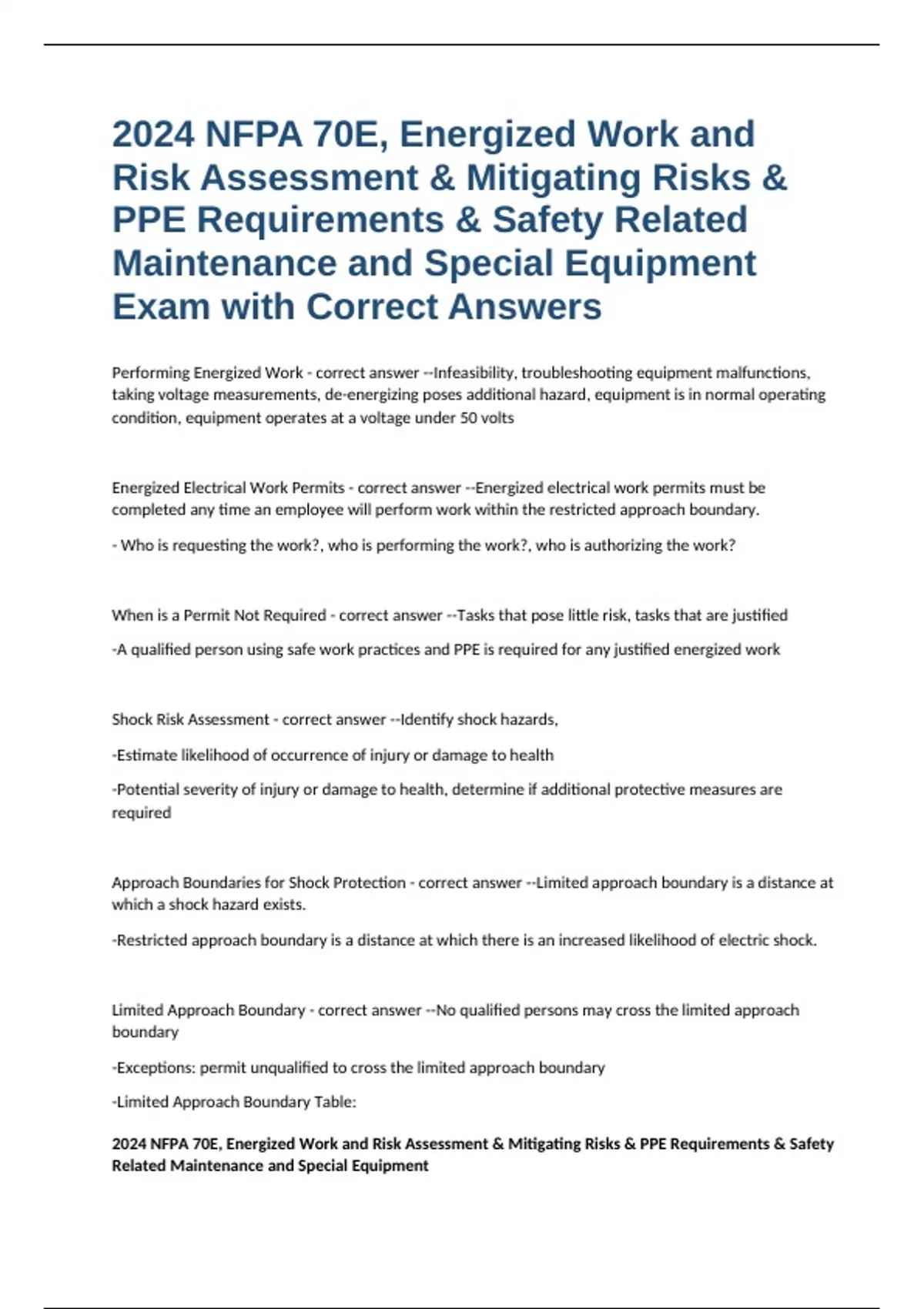 2024 NFPA 70E, Energized Work and Risk Assessment & Mitigating Risks ...