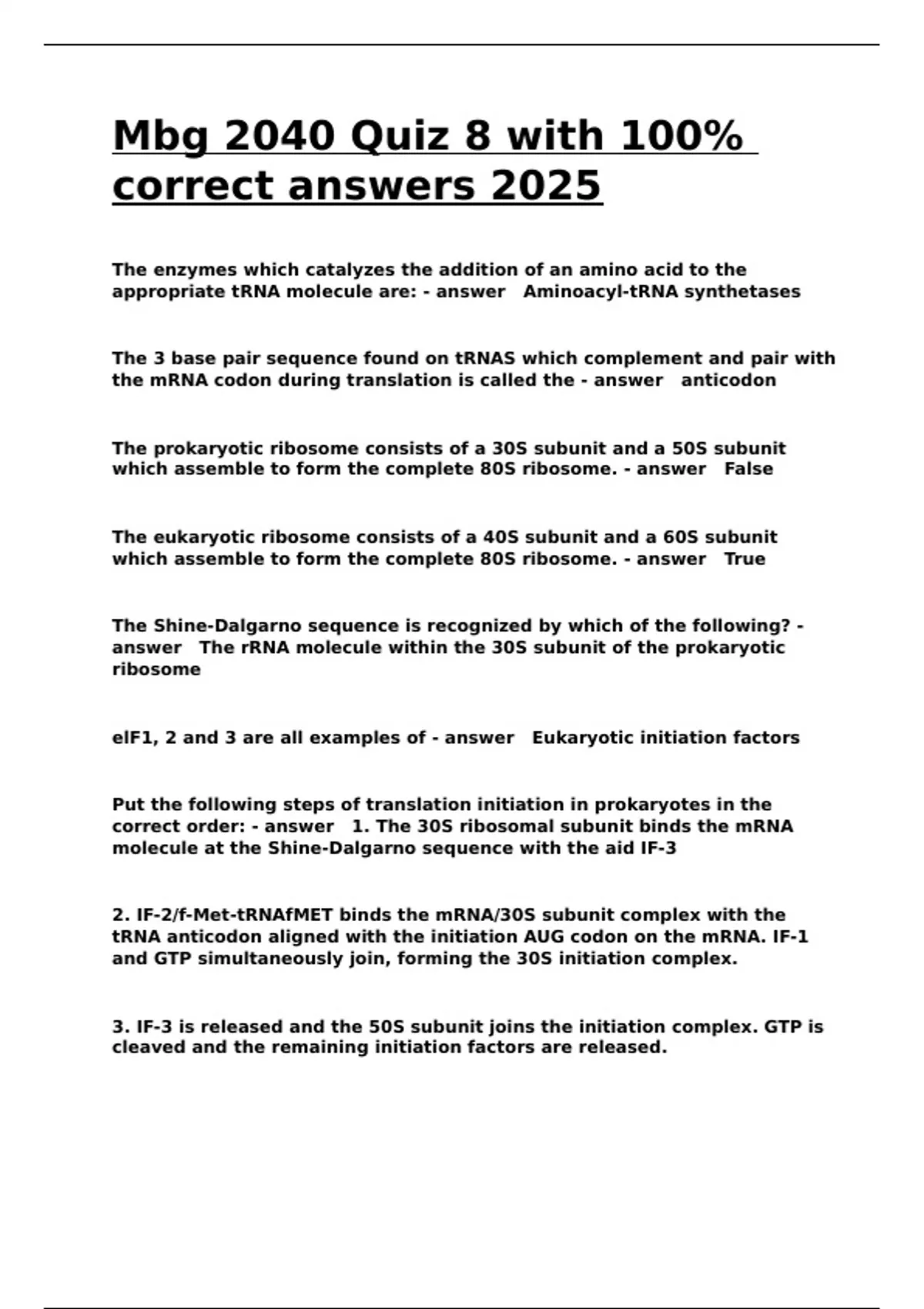 Mbg 2040 Quiz 7 with 100- correct answers 2025 - MBG*2040 - Stuvia US