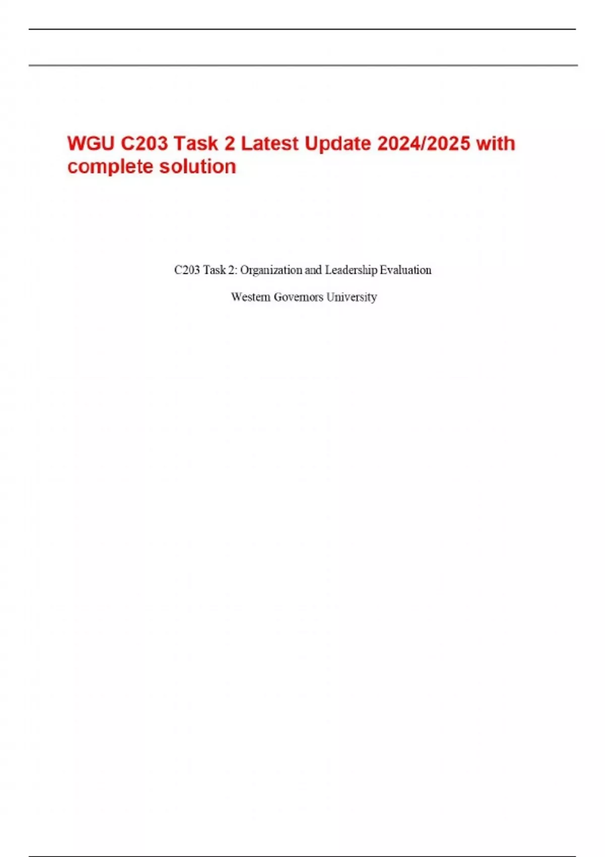 WGU C203 Task 2 Latest Update 2024/2025 with complete solution - C203 ...