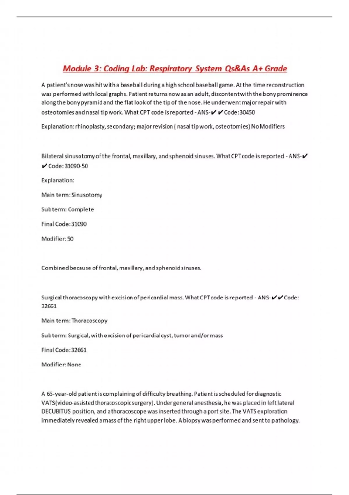 Module 3 Coding Lab Respiratory System Qs&As A+ Grade - Module 3: Coding Lab: Respiratory System ...