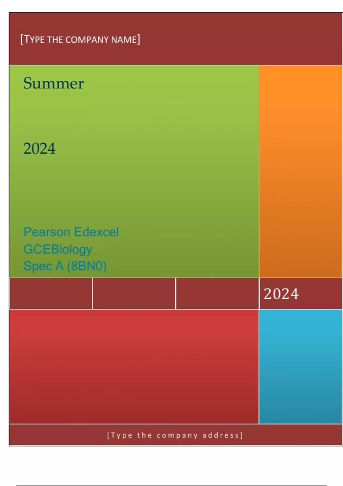 Summer 2024 Pearson Edexcel GCE Biology Spec A (8BN0) Paper 02: Development, Plants and the ...