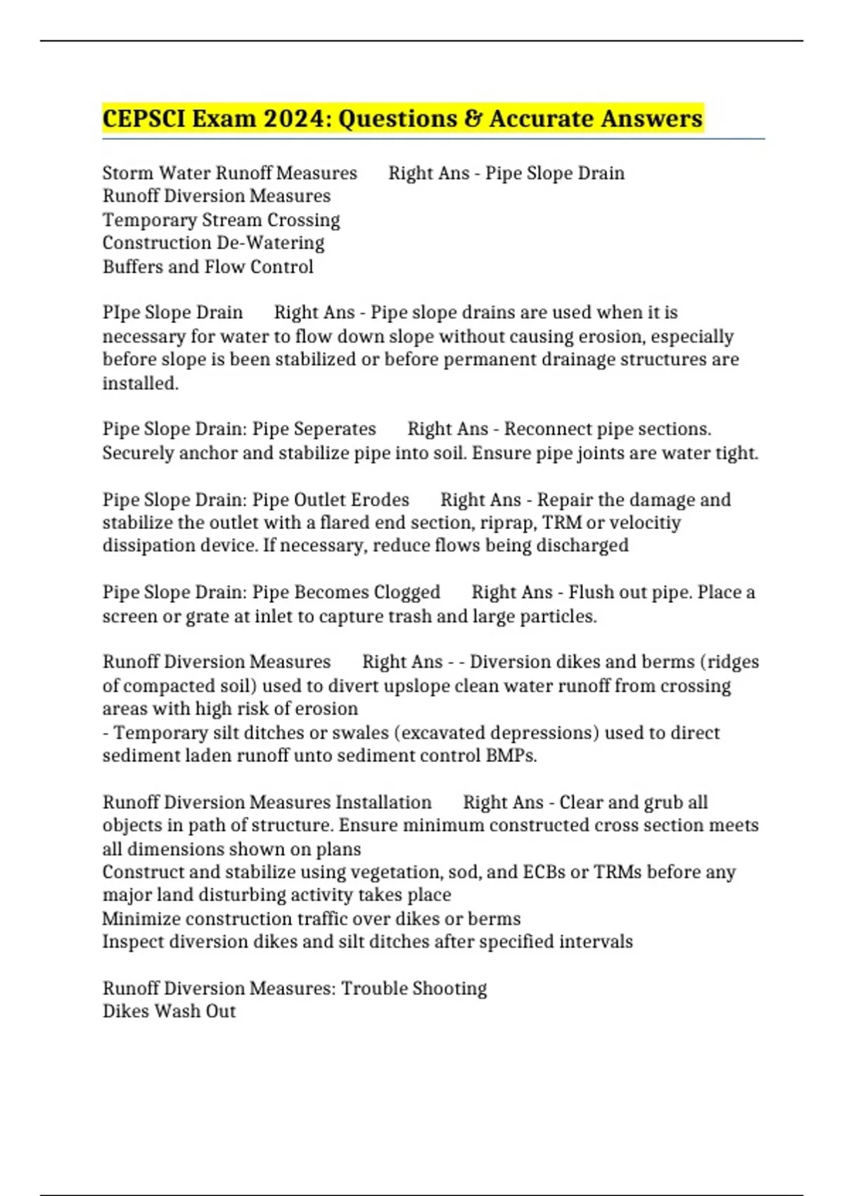 Cepsci Exam 2024 Questions And Accurate Answers Cepsci Stuvia Us