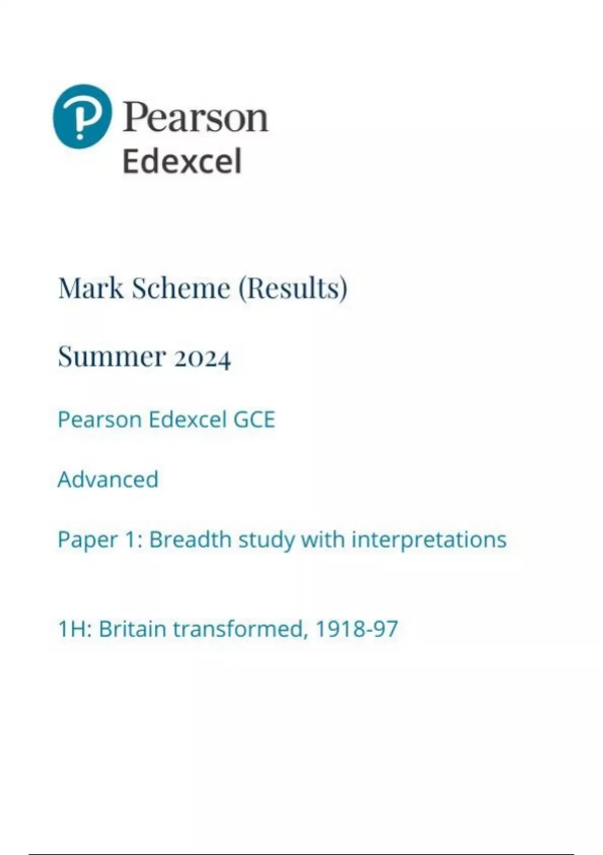 EDEXCEL history 9hi0-1h advanced paper 1 breadth study with ...