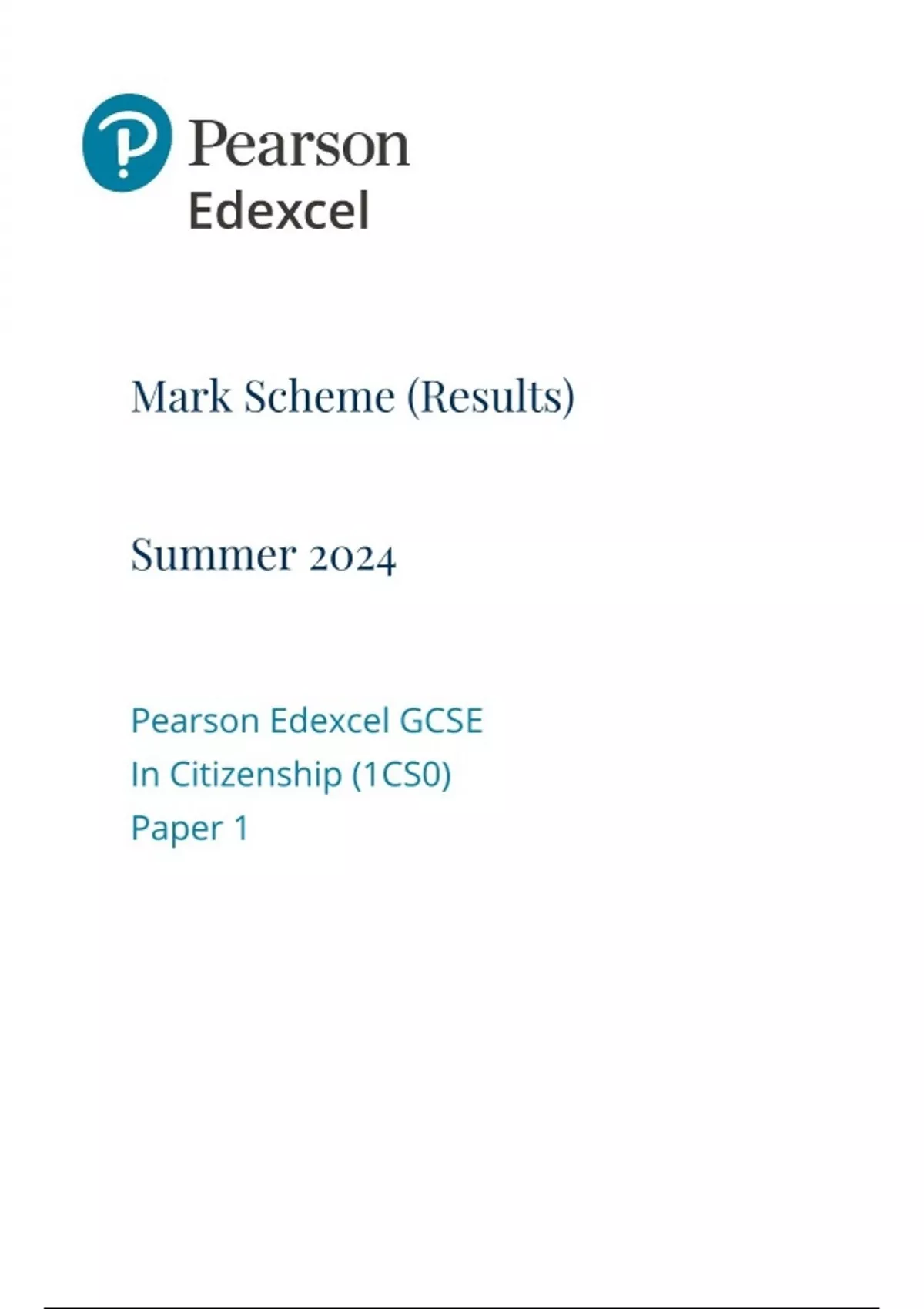 Pearson Edexcel Level 1/Level 2 GCSE (9–1)Citizenship Studies Paper 1 ...