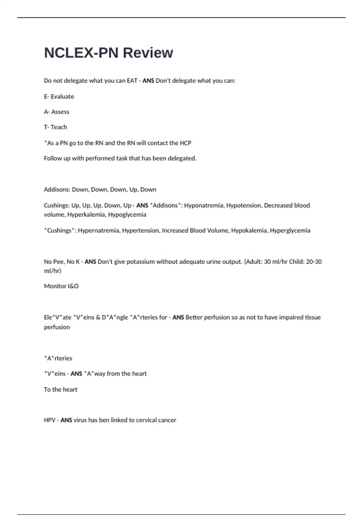 NCLEX-PN Review Questions And Answers 2024/2025 - NCLEX-PN - Stuvia US