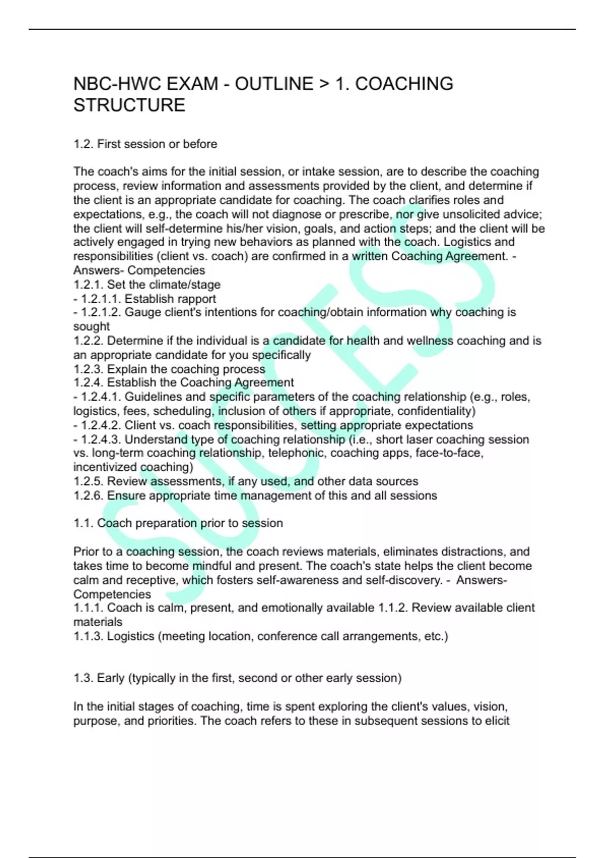 NBC-HWC EXAM - OUTLINE 1. COACHING STRUCTURE - Nbc-hwc - Stuvia US
