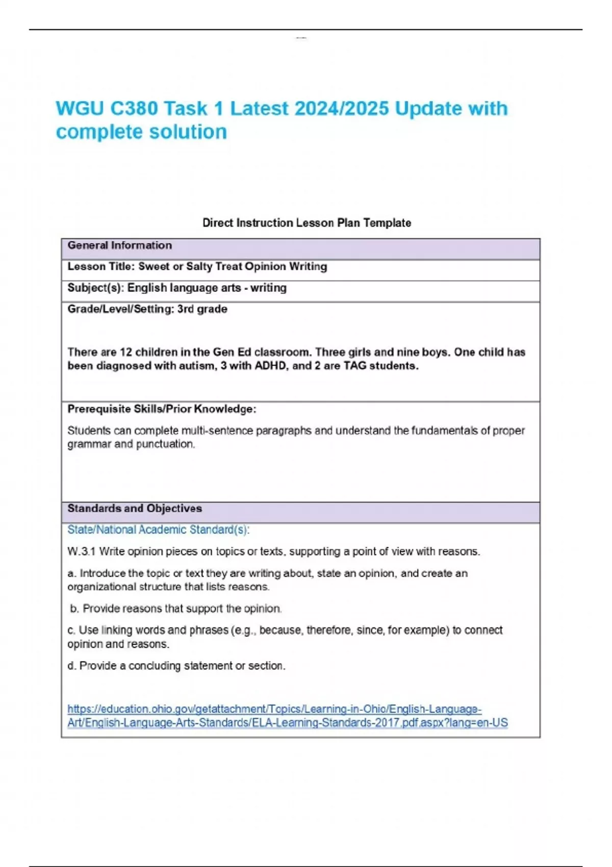 WGU C380 Task 1 Latest 2024/2025 Update with complete solution - WGU ...