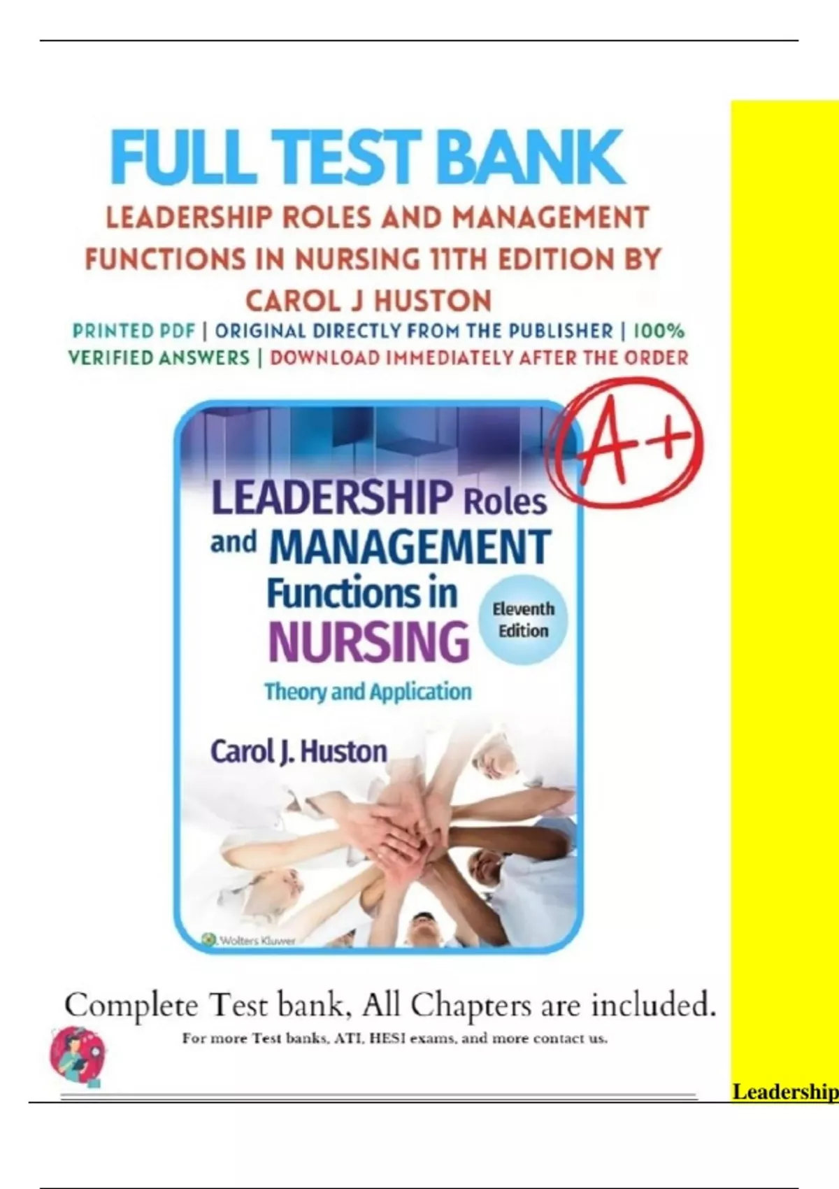 Test Bank For Leadership Roles and Management Functions in Nursing ...