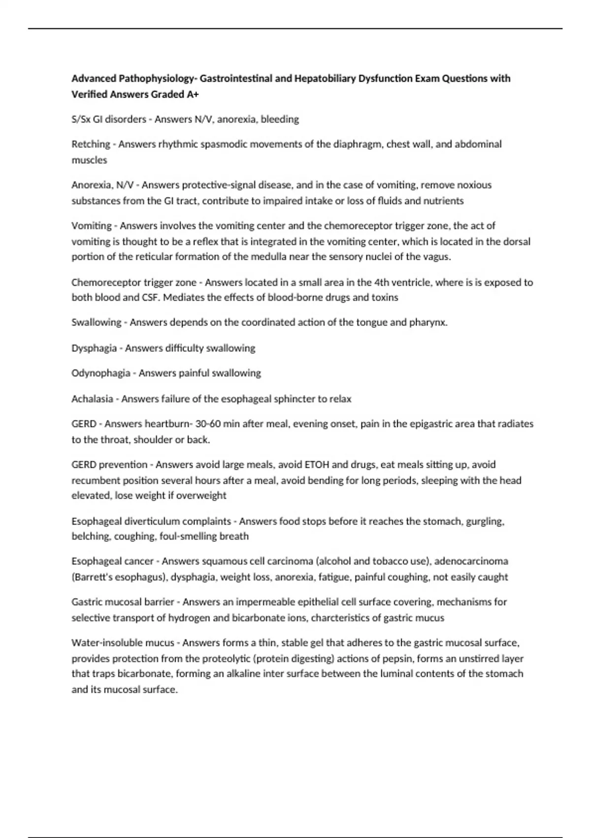 Advanced Pathophysiology- Gastrointestinal and Hepatobiliary ...