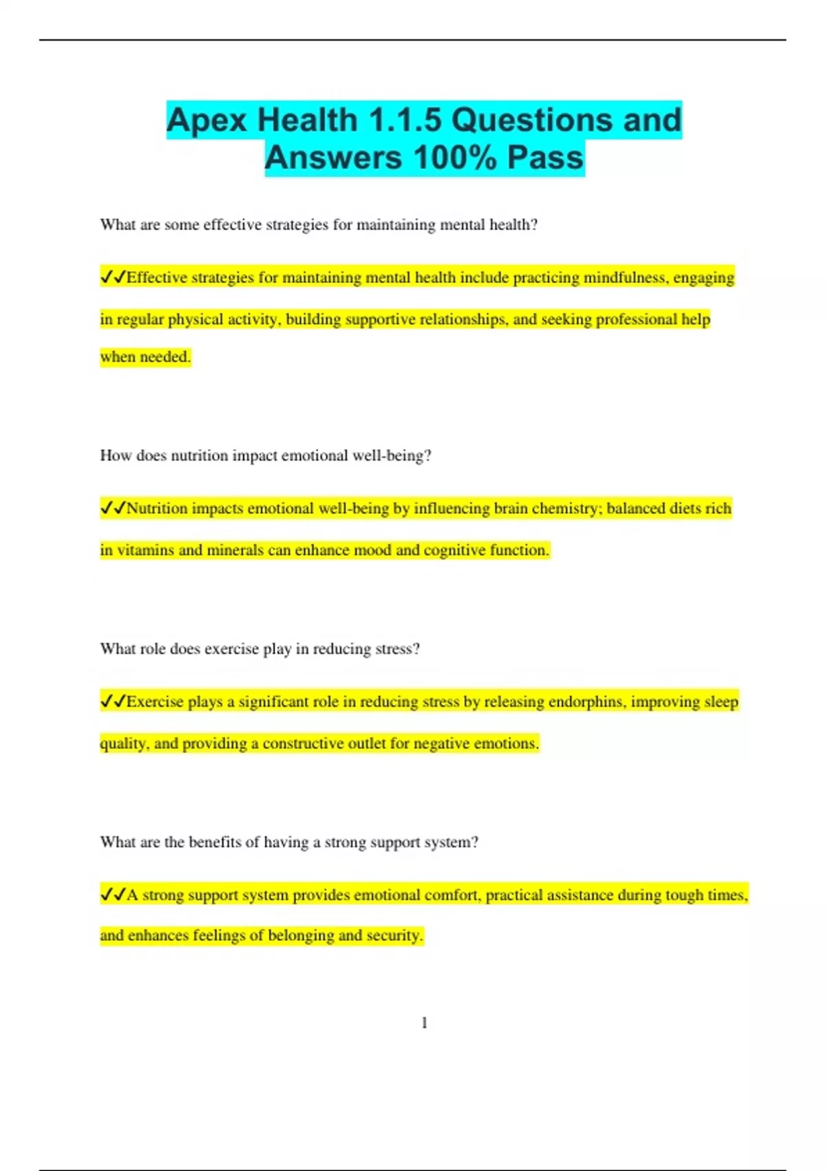 APEX Health Bundled Exams Questions and Answers Multiple Versions ...