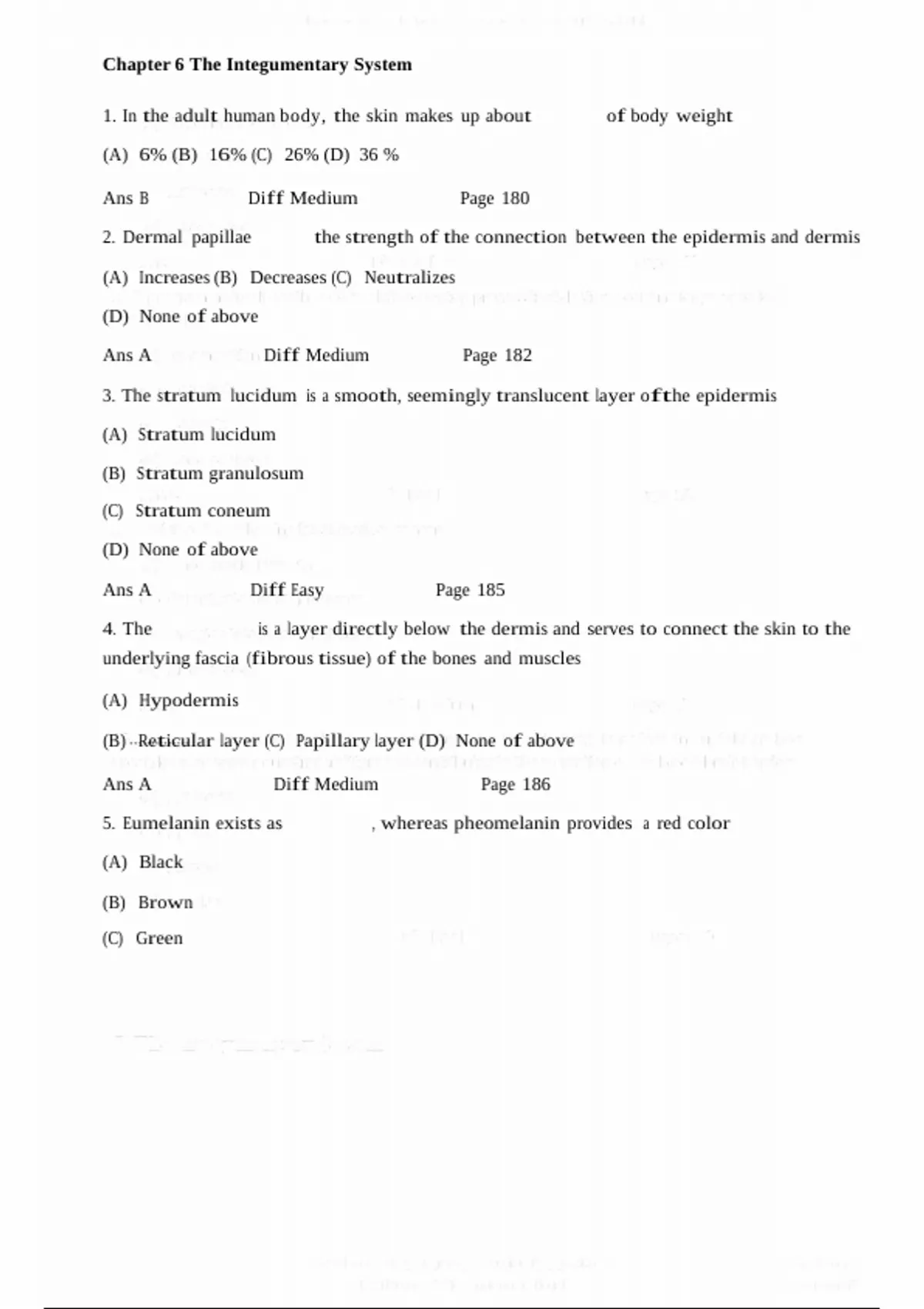 Chapter 6 The Integumentary System - Psychology - Stuvia US