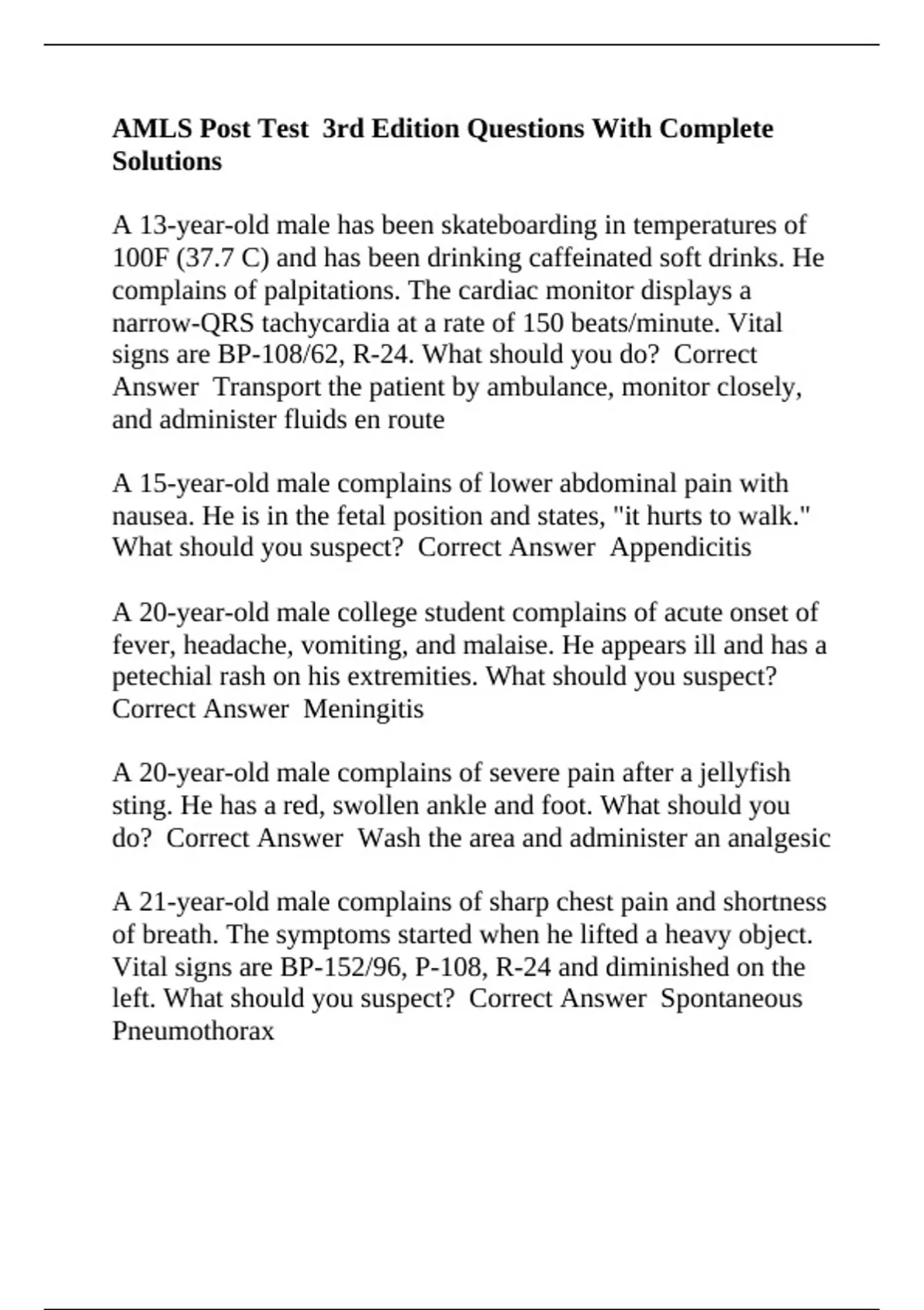 AMLS Post Test 3rd Edition Questions With Complete Solutions - AMLS ...