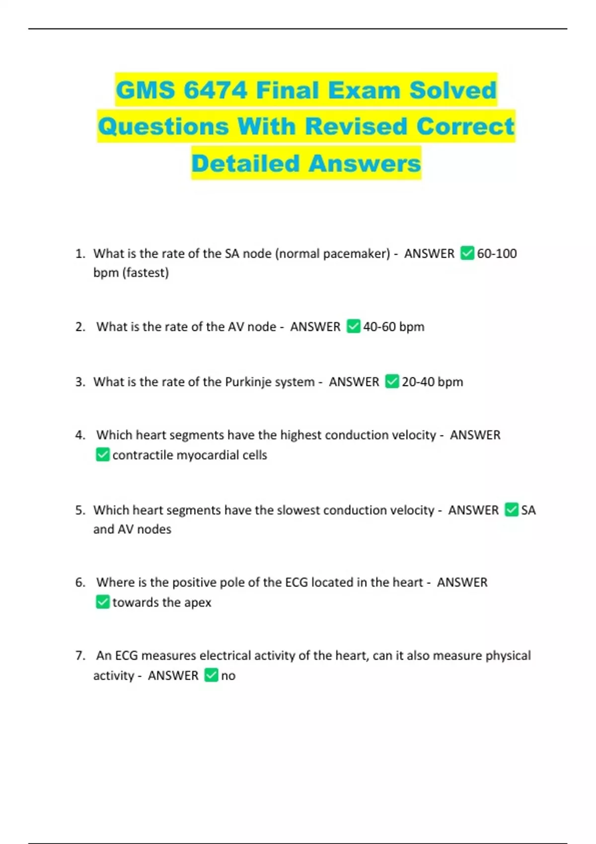 GMS 6474 Final Exam Solved Questions With Revised Correct Detailed Answers - GMS 6474 - Stuvia US