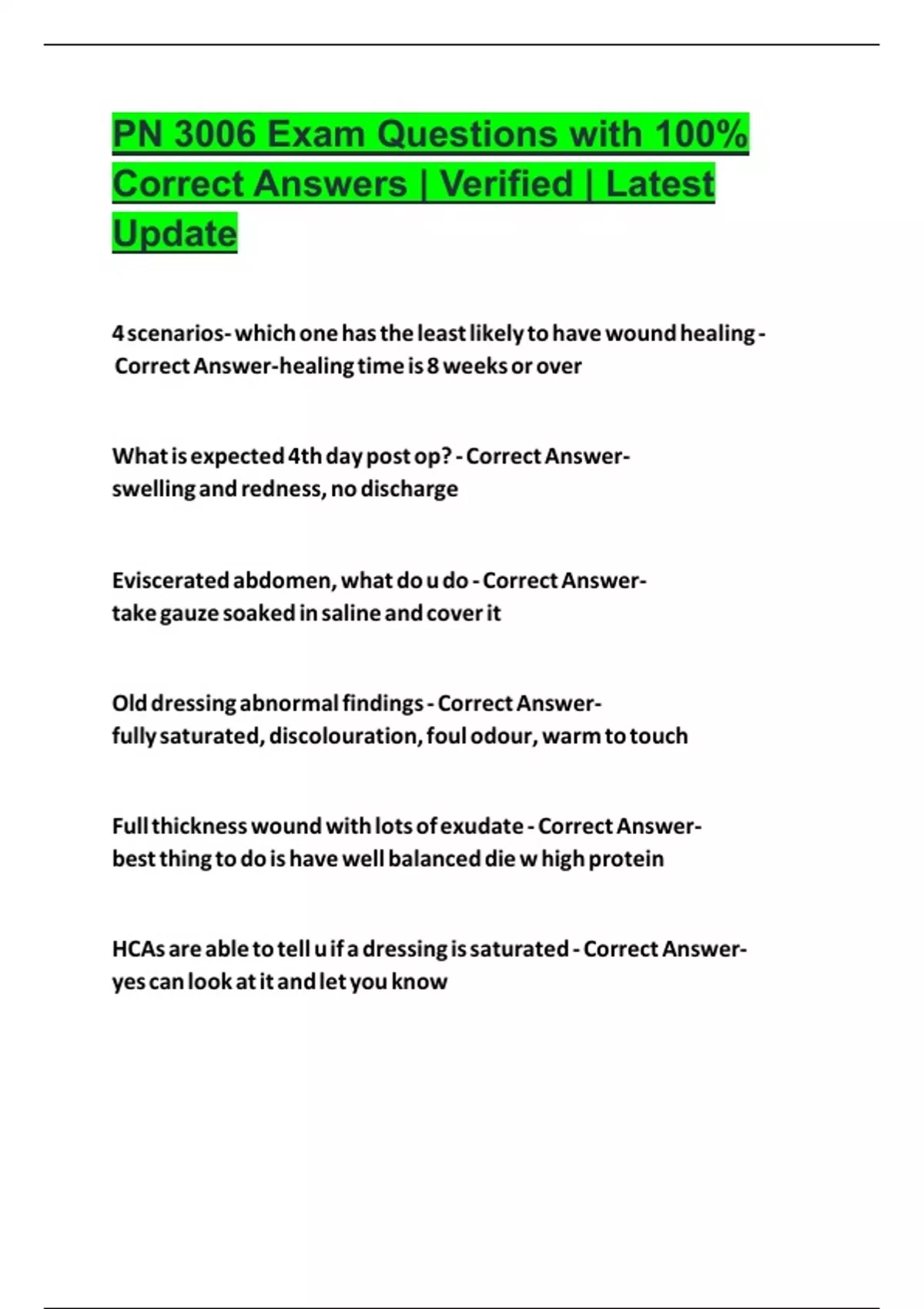 Package deal for PN 3006 Final Exam Questions with 100% Correct Answers ...