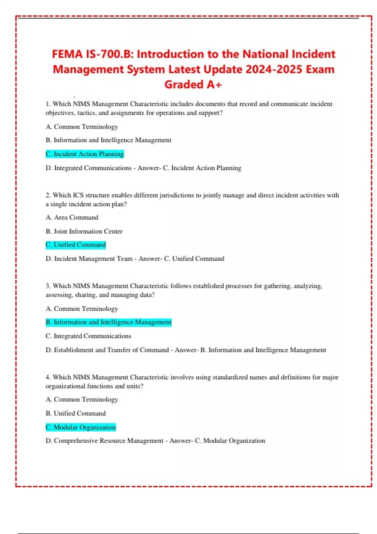 FEMA IS-700.B: Introduction to the National Incident Management System ...
