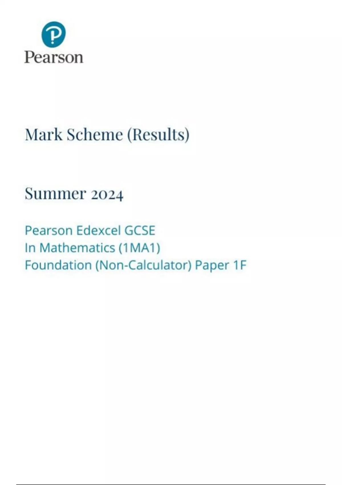Pearson Edexcel GCSE In Mathematics (1MA1) Foundation (Non-Calculator ...