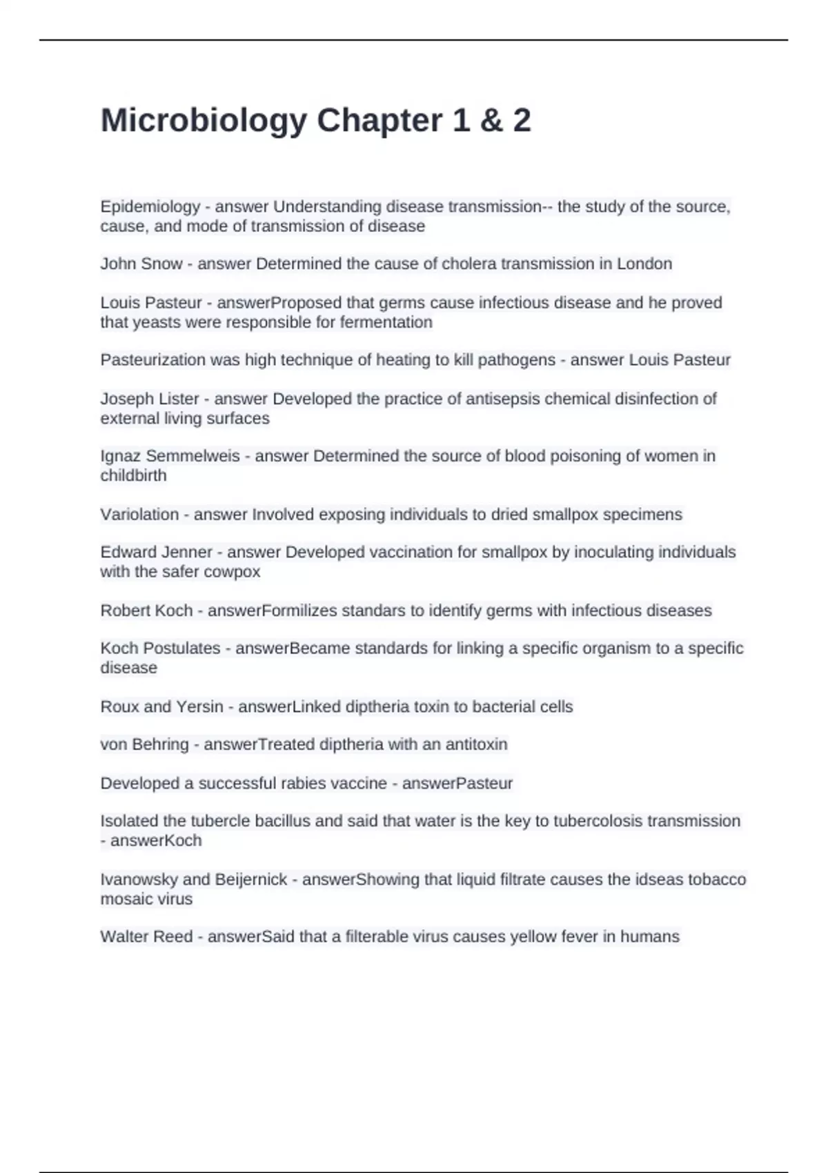 Microbiology Chapter 1 & 2 Questions and Answers 2024 - Microbiology - Stuvia US