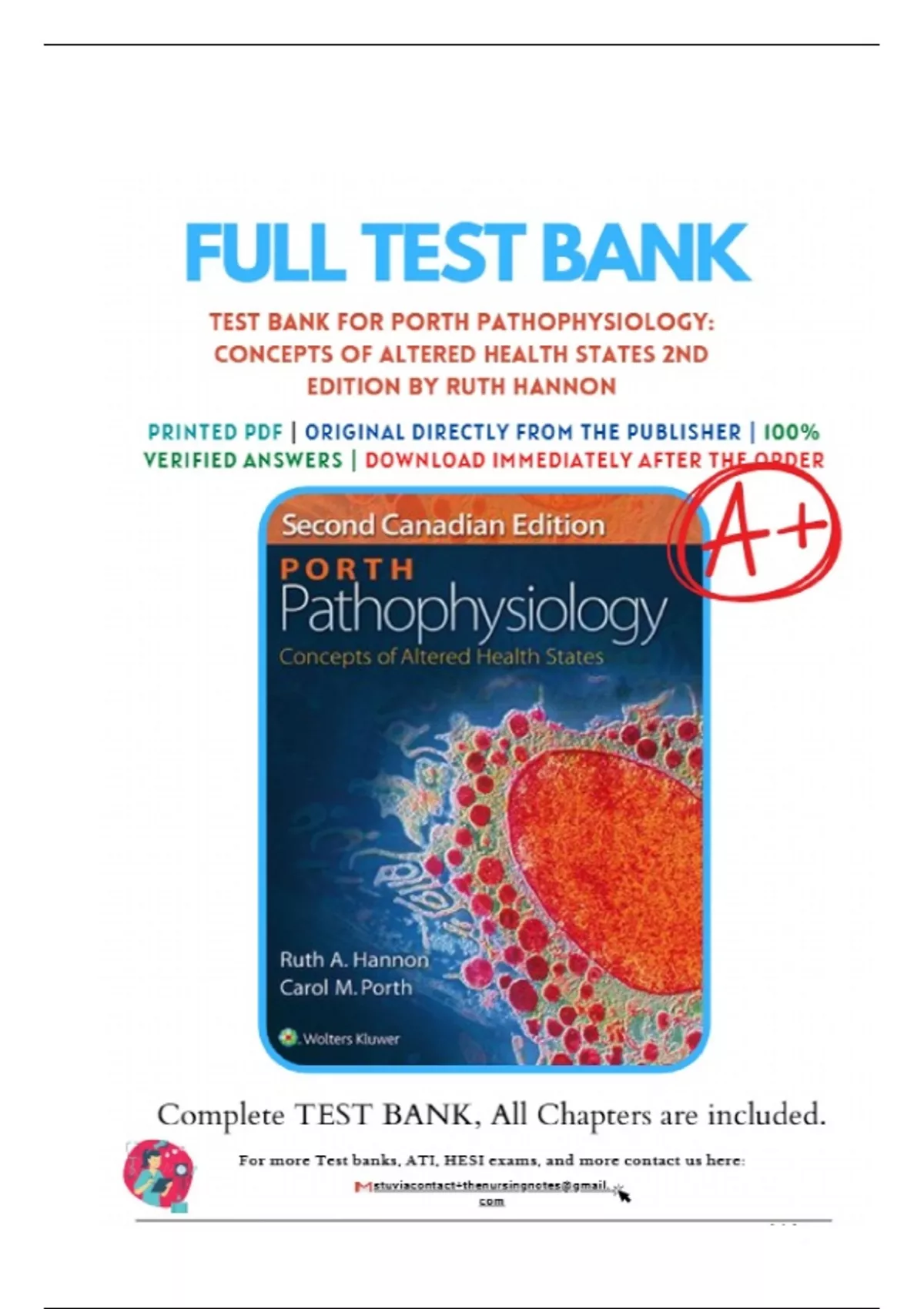 Test Bank For Porth Pathophysiology: Concepts of Altered Health States ...