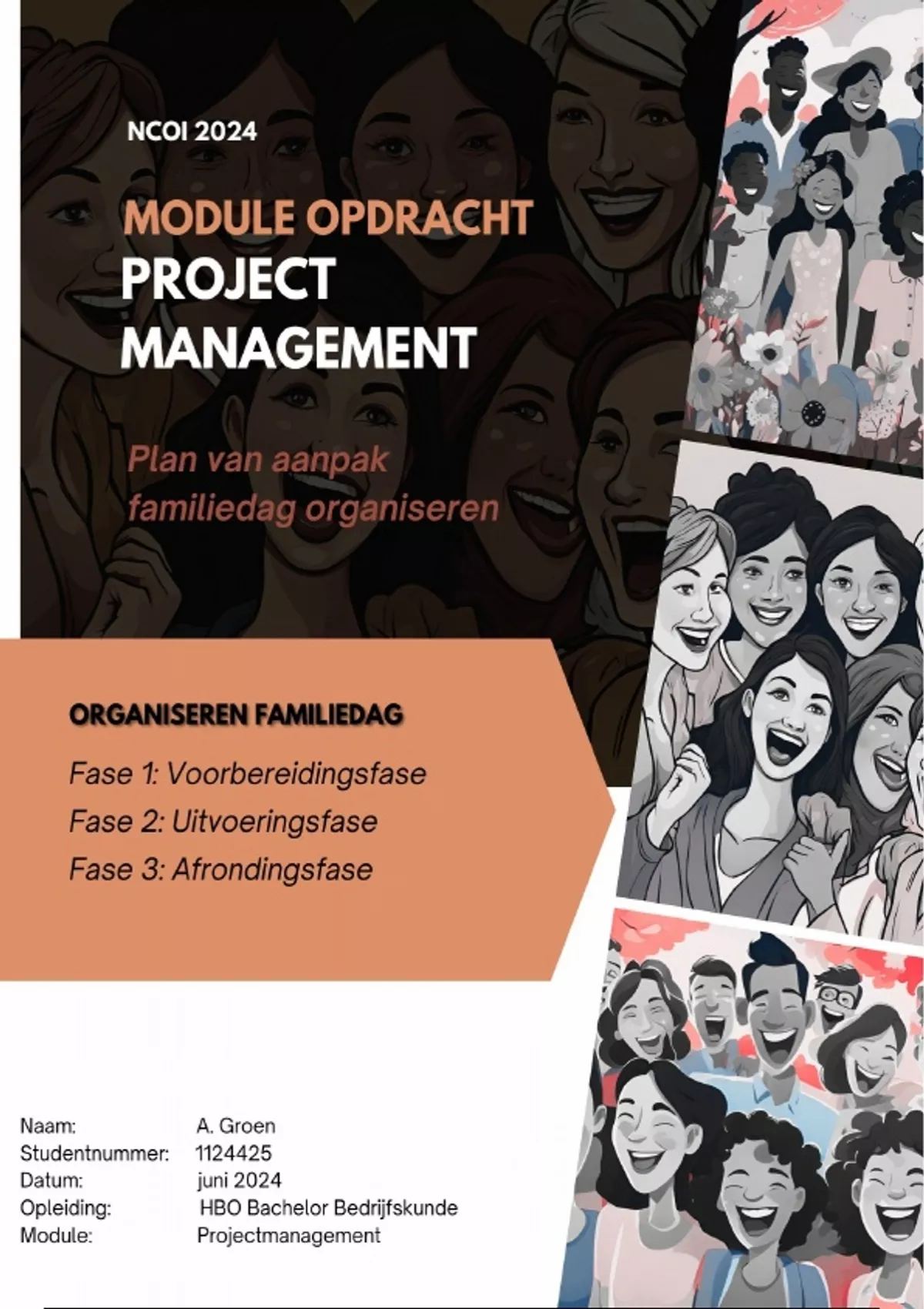 NCOI voorbeeld moduleopdracht Projectmanagement 2024, Ontwerp een familiedag, compleet met ...