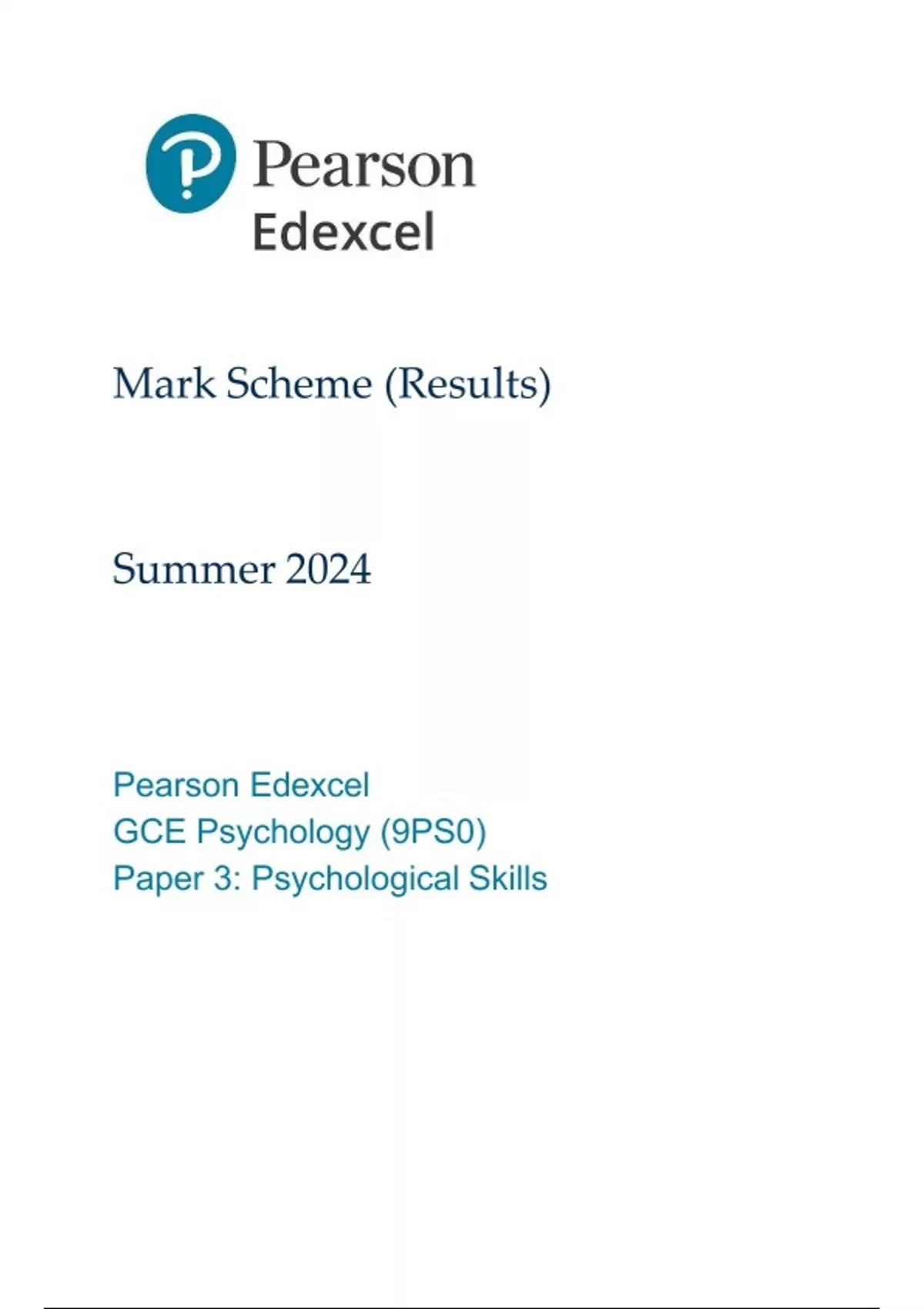 Pearson Edexcel Level 3 GCE Psychology Advanced Paper 1, 2 and 3 JUNE ...