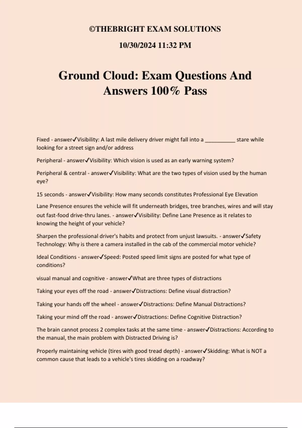 Ground Cloud: Exam Questions And Answers 100% Pass - Ground Cloud ...
