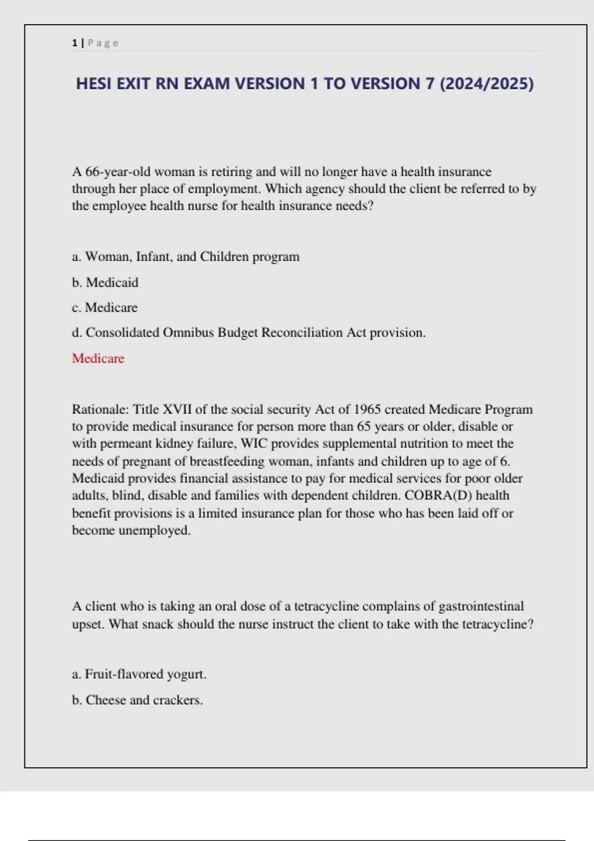 HESI EXIT RN EXAM VERSION 1 TO VERSION 7 (2024/2025) - HESI EXIT RN ...