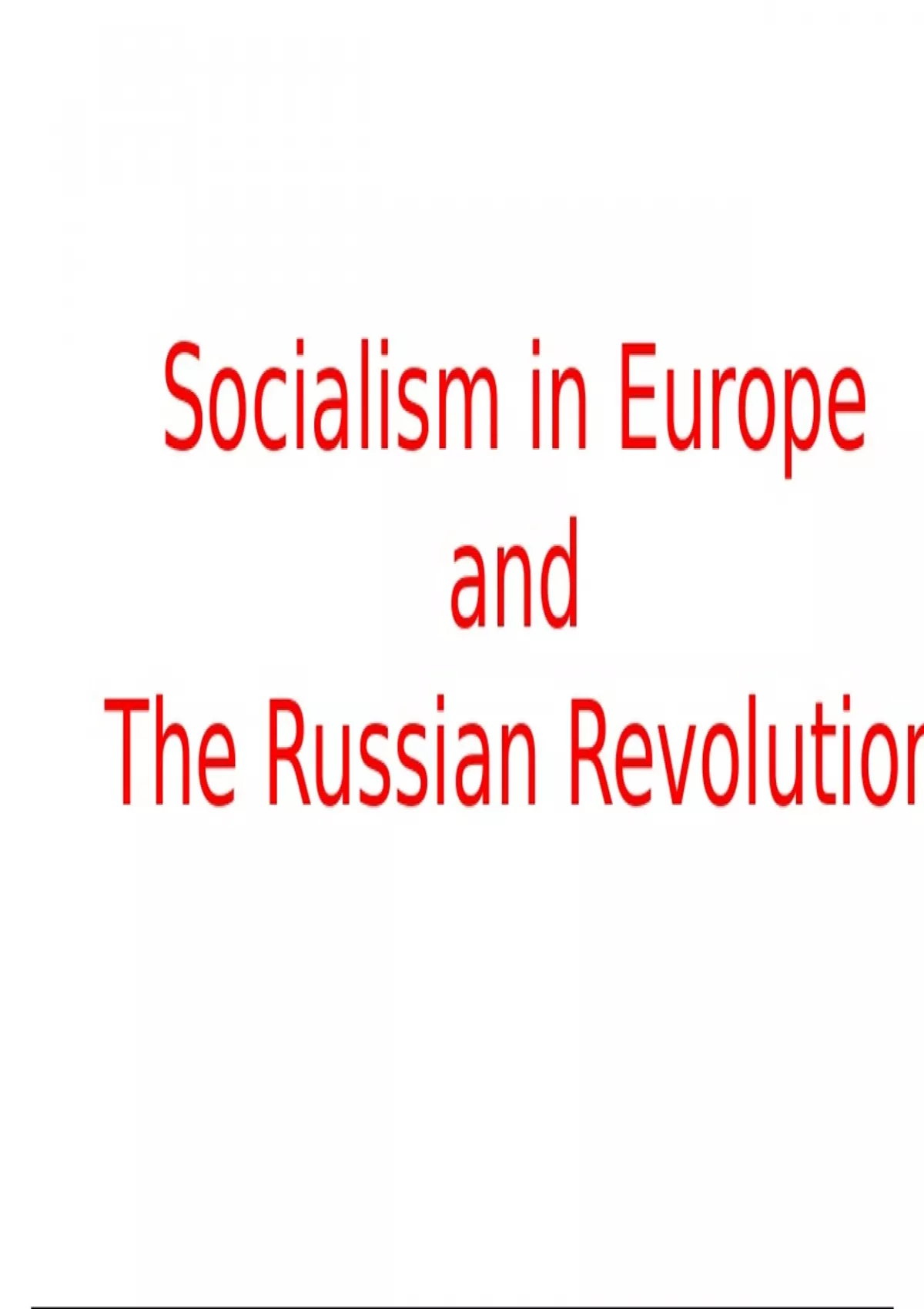 Socialism in Europe & The Russian Revolution – World History – PPT ...