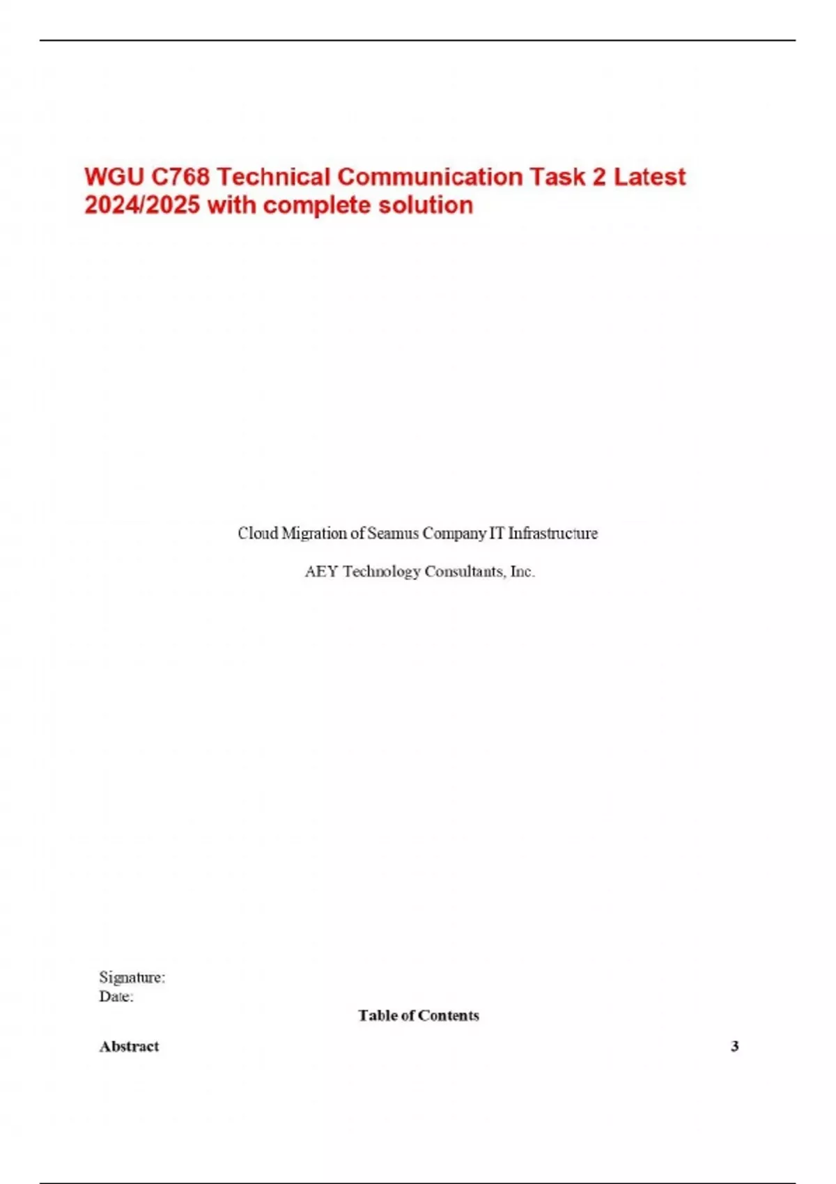 WGU C768 Technical Communication Task 2 Latest 2024/2025 with complete ...