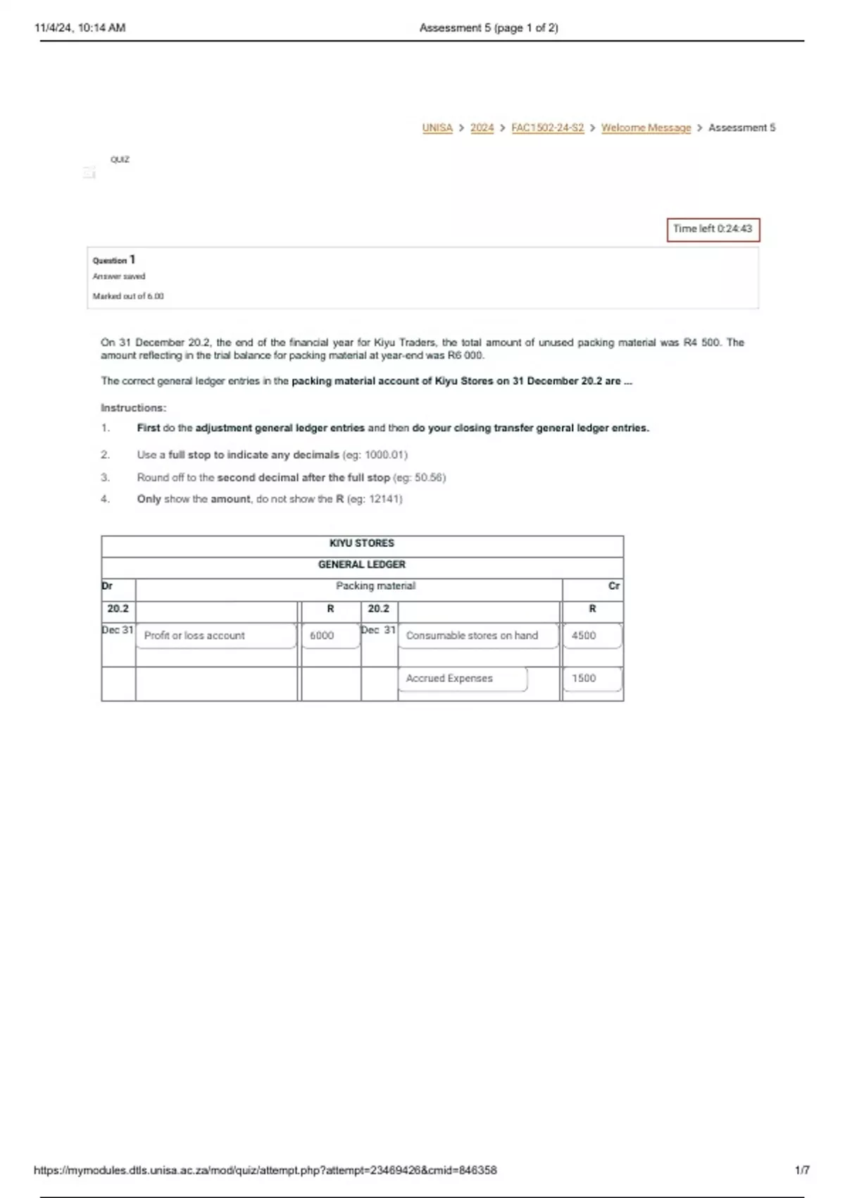 FAC1502 ELECTIVE ASSIGNMENT 5-DUE 05 NOVEMBER 8AM - Financial ...