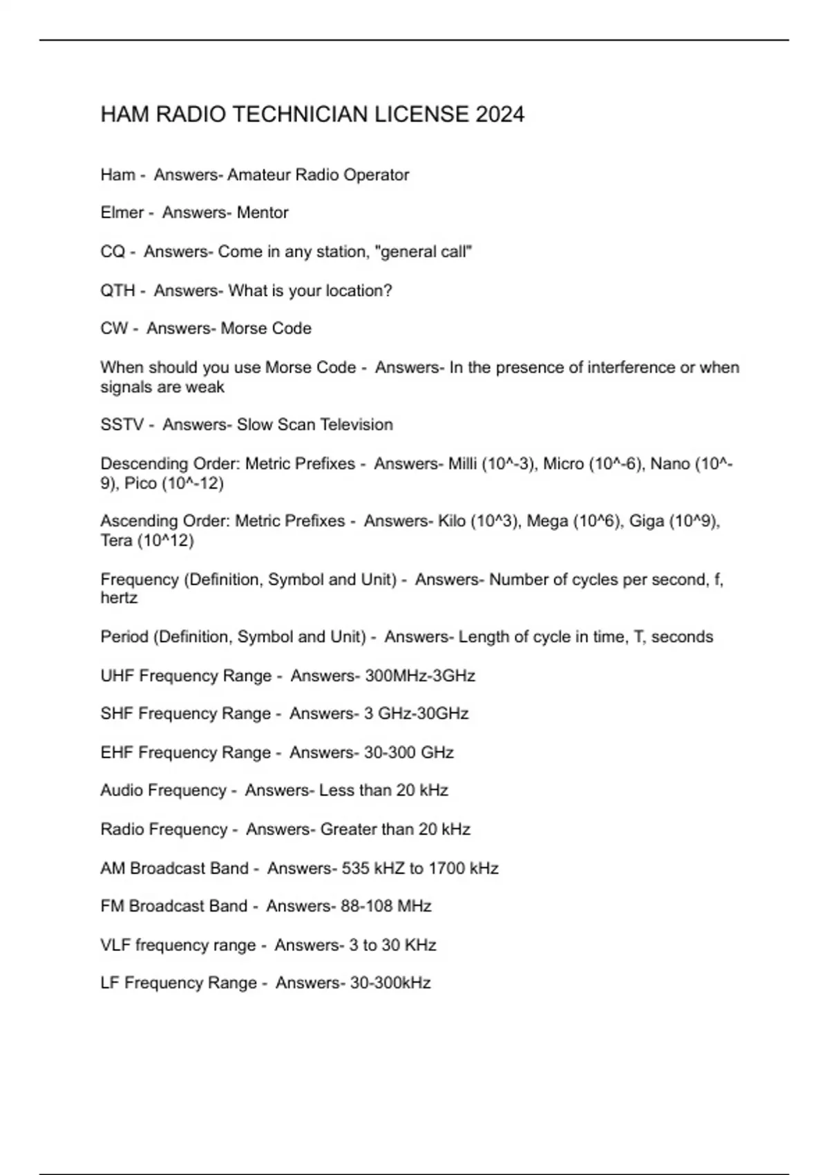 HAM RADIO TECHNICIAN LICENSE 2024 - HAM RADIO TECHNICIAN LICENSE ...