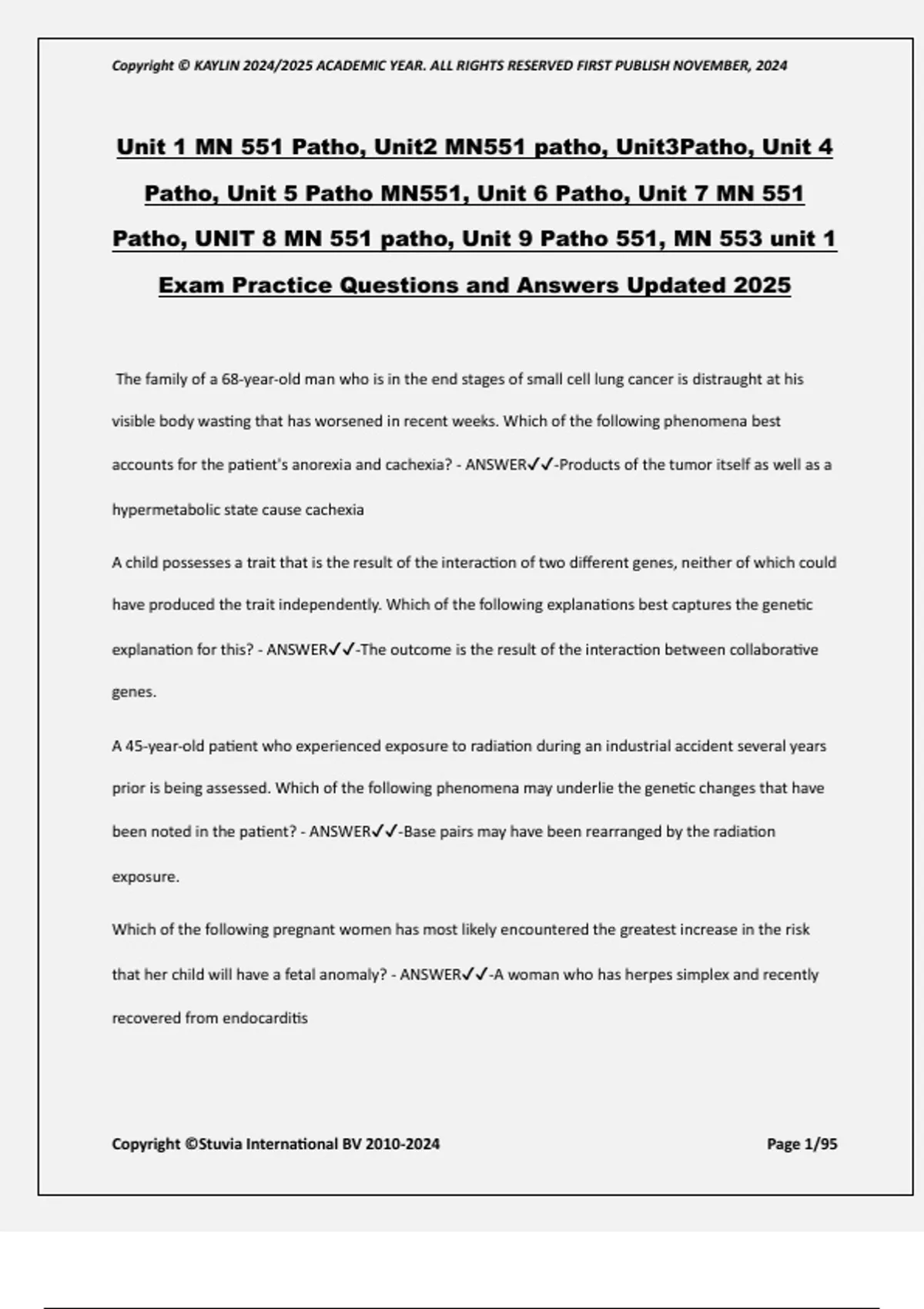 Unit 1 MN 551 Patho, Unit2 MN551 patho, Unit3Patho, Unit 4 Patho, Unit 5 Patho MN551, Unit 6 ...