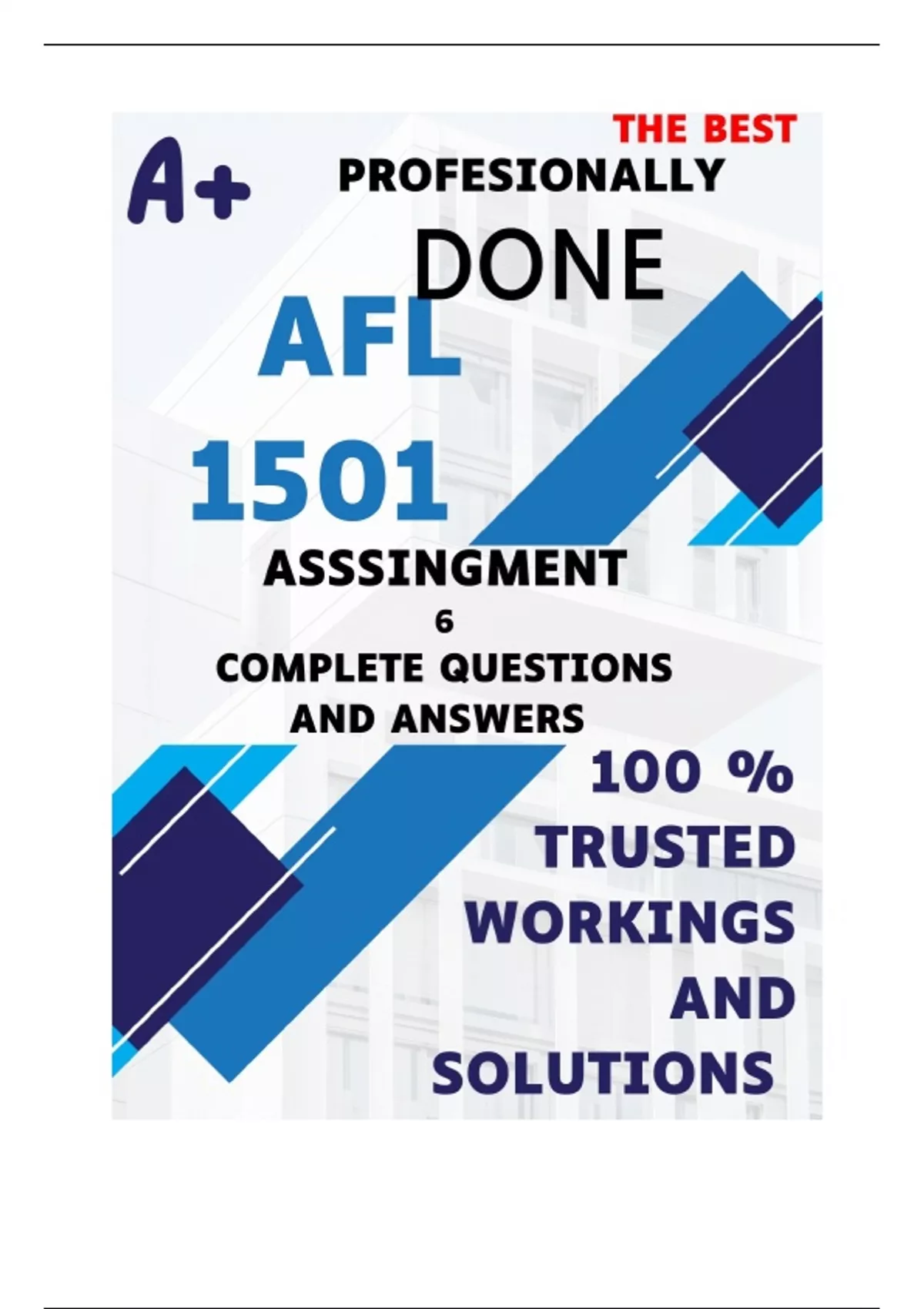 AFL1501 Assignment 6 (COMPLETE ANSWERS PORTFOLIO) 2024 - DUE 11 ...