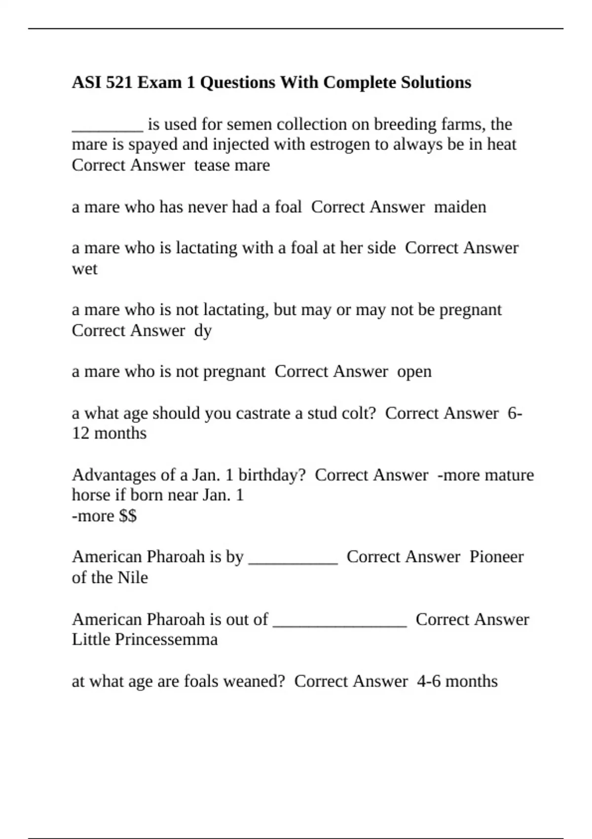 ASI 521 Exam 1 Questions With Complete Solutions - ASI 521 - Stuvia US