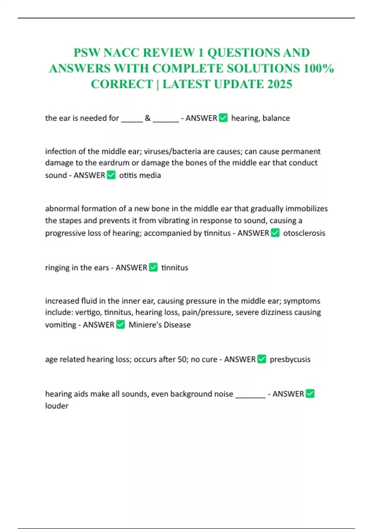 PSW NACC REVIEW 1 QUESTIONS AND ANSWERS WITH COMPLETE SOLUTIONS 100% ...