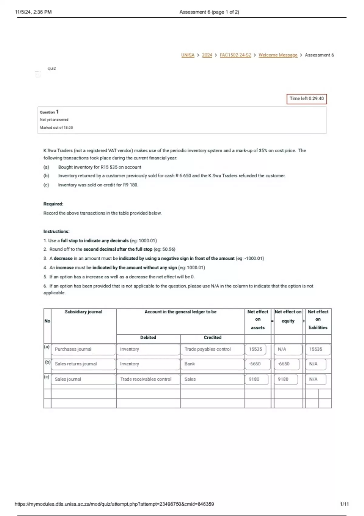 Fac1502 Assignment 6 Semester 2 2024 All question covered - Financial ...