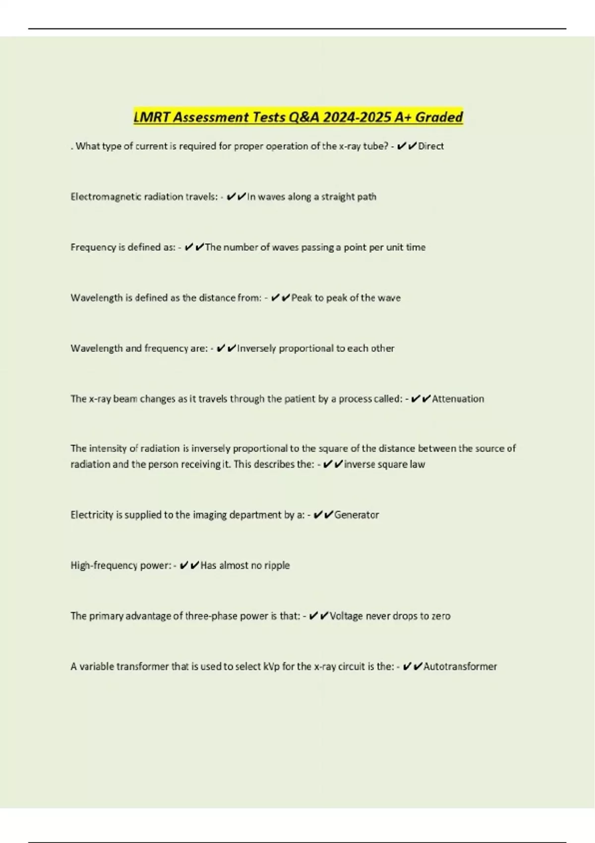 LMRT Assessment Tests Q&A A+ Graded - LMRT Assessment - Stuvia US