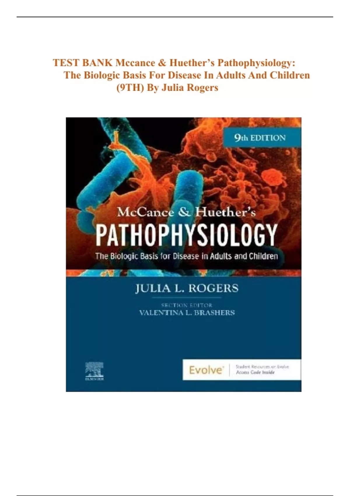TEST BANK- McCance & Huether’s Pathophysiology: The Biologic Basis for ...