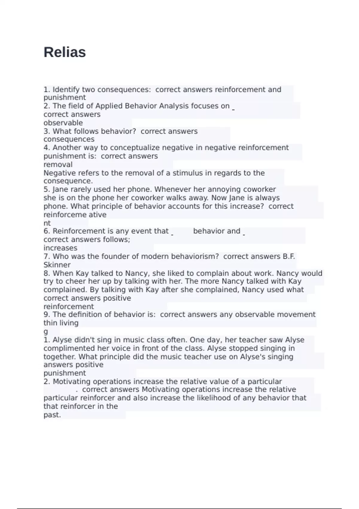 Relias exam with correct answers 2024 - Relias7 - Stuvia US