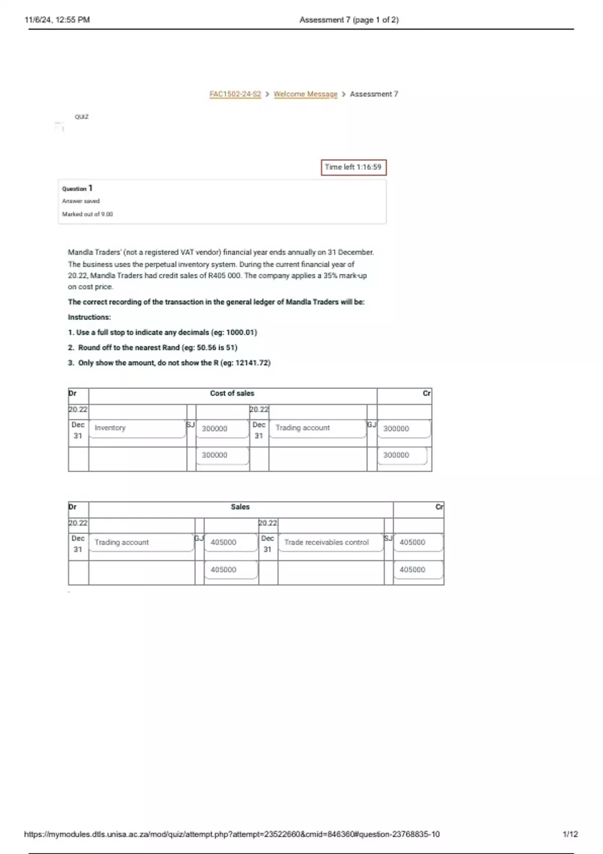 FAC1502 ELECTIVE ASSIGNMENT 7- DUE 07 NOVEMBER 2024 - Financial ...