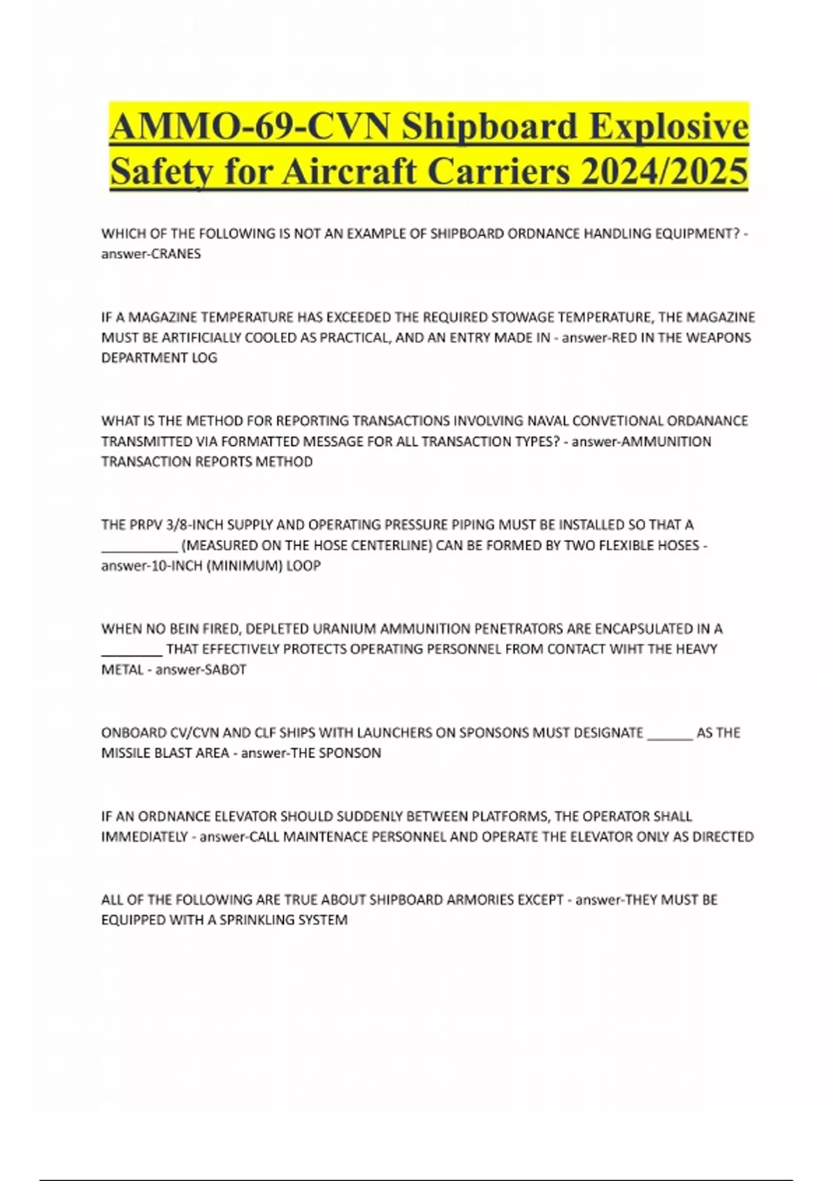 AMMO-69-CVN Shipboard Explosive Safety for Aircraft Carriers 2024/2025 ...