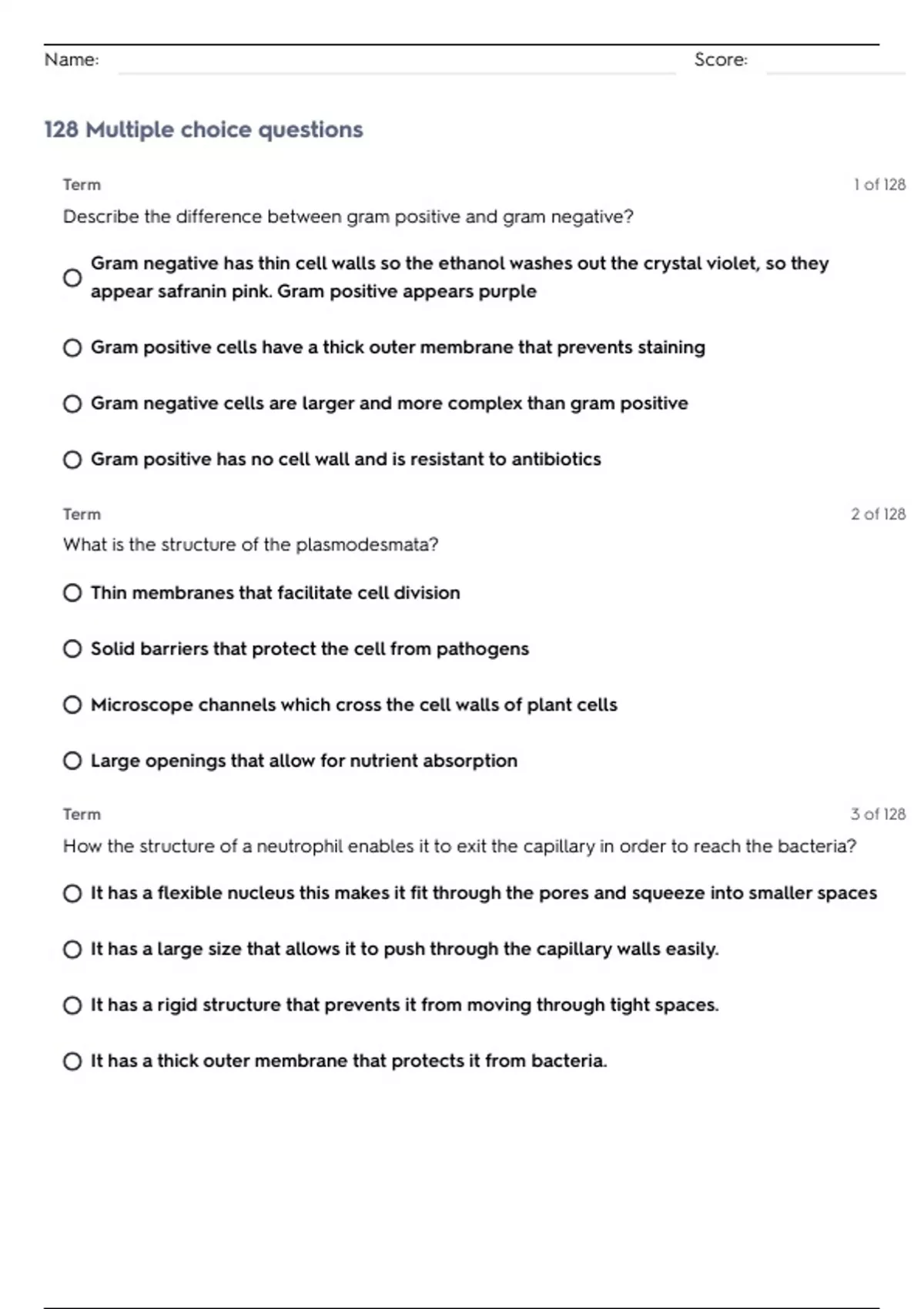 Btec Applied Science Unit One Biology 2024 Questions With Complete ...