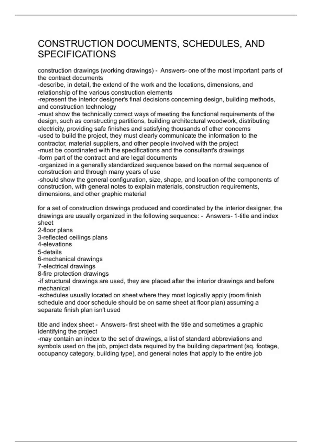 CONSTRUCTION DOCUMENTS, SCHEDULES, AND SPECIFICATIONS - CCS - Certified ...