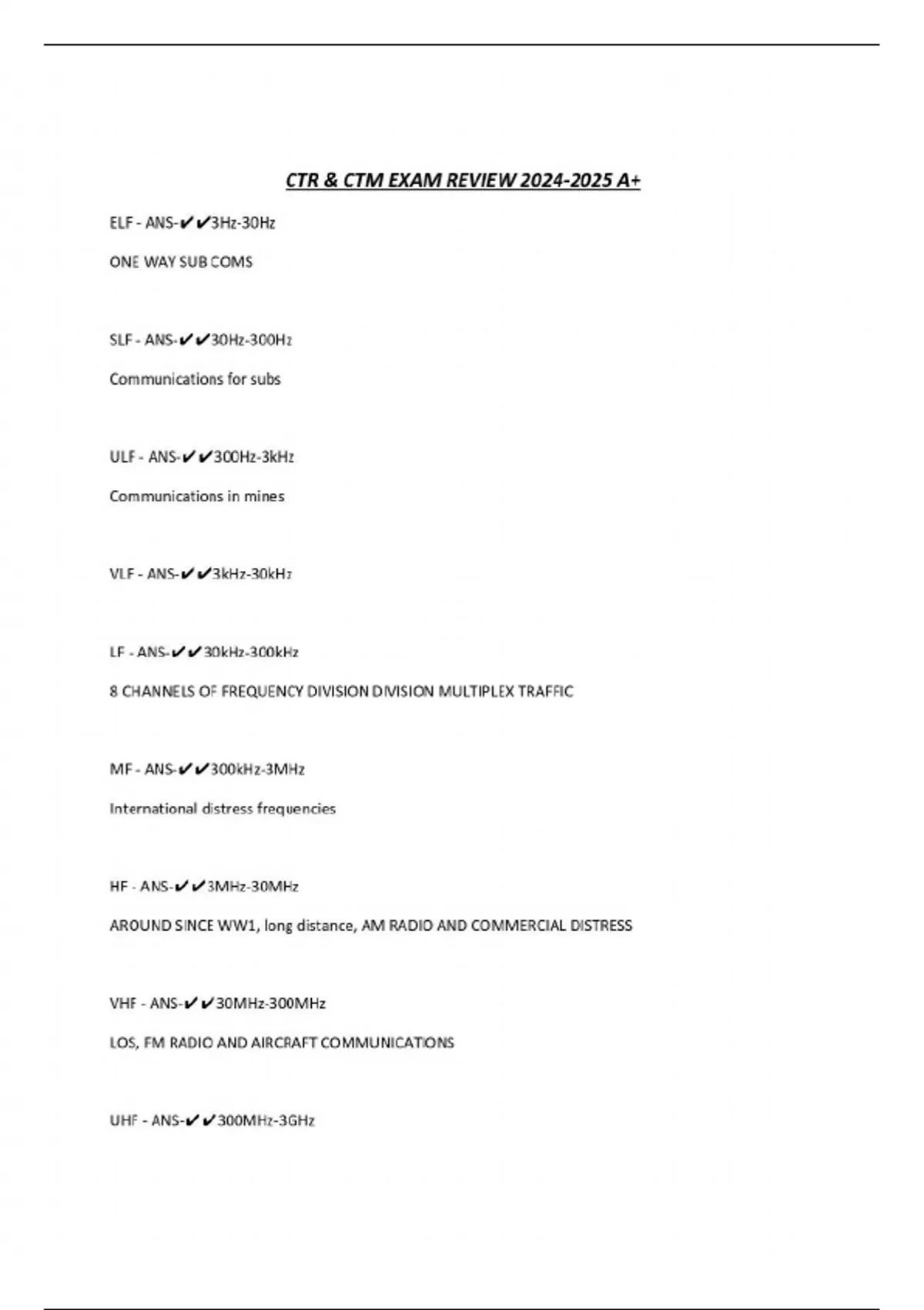 CTR & CTM EXAM REVIEW A+ - CTR & CTM - Stuvia US