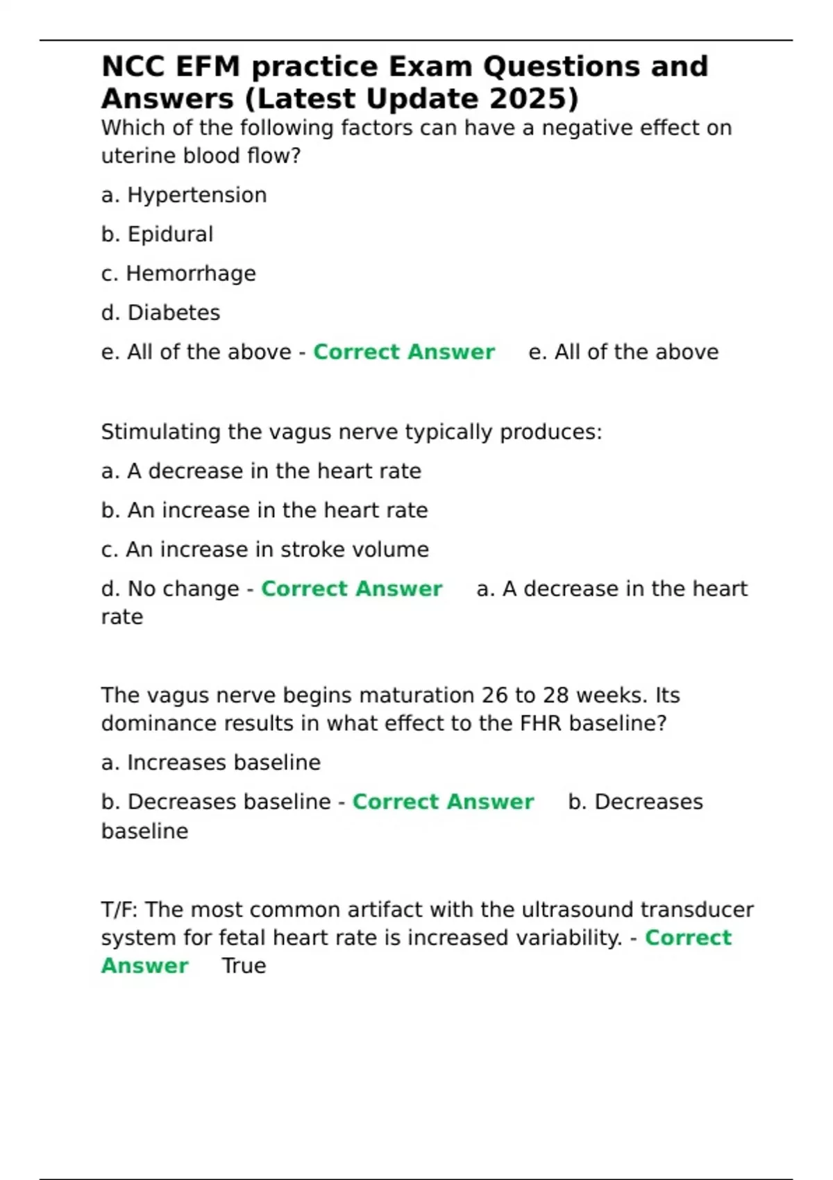 NCC EFM practice Exam Questions and Answers (Latest Update 2025)NCC EFM ...