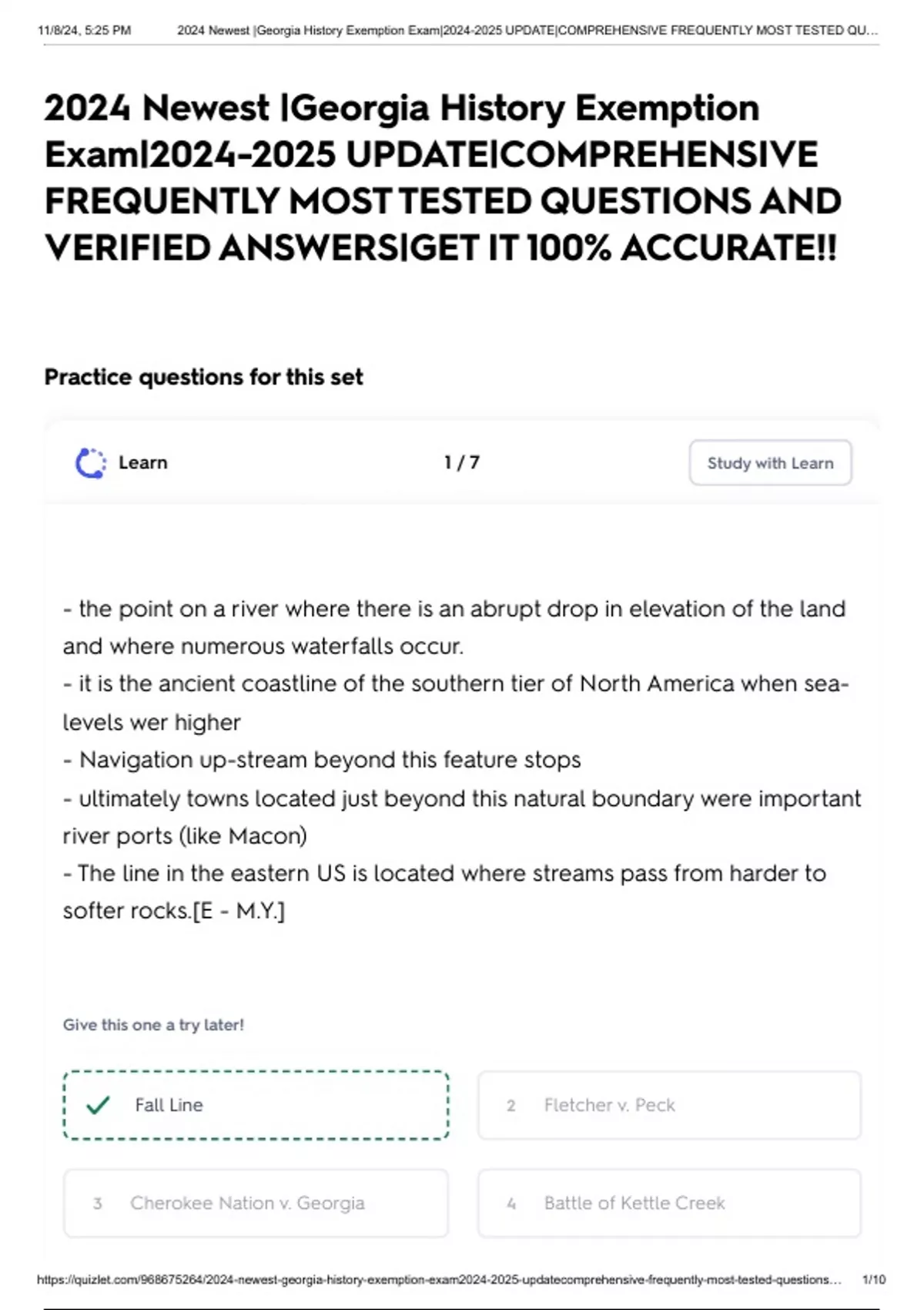 2024 Newest |Georgia History Exemption Exam| UPDATE|COMPREHENSIVE ...