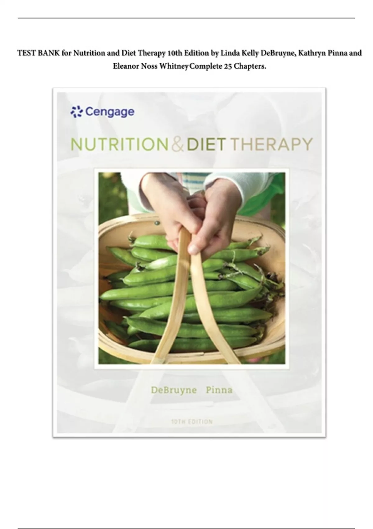 TEST BANK for Nutrition and Diet Therapy 10th Edition by Linda Kelly ...