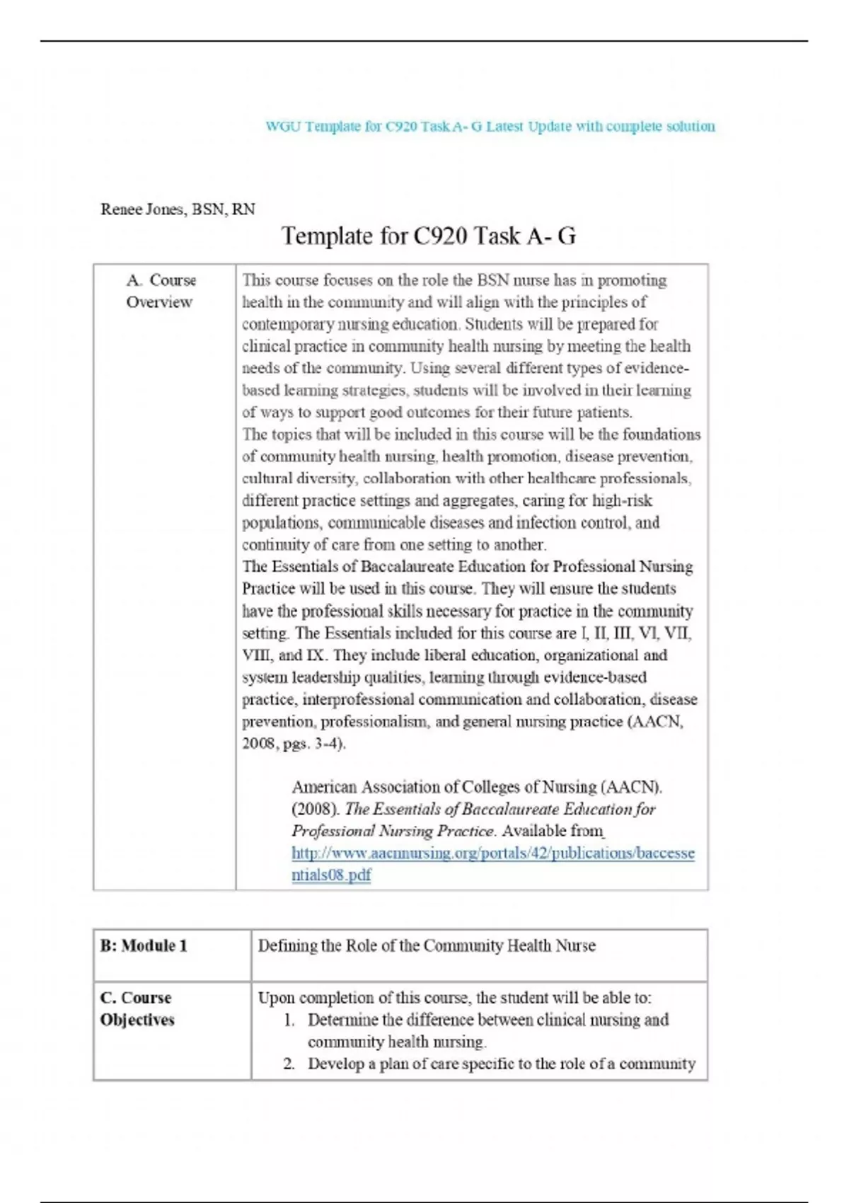 WGU Template for C920 Task A- G Latest Update with complete solution ...