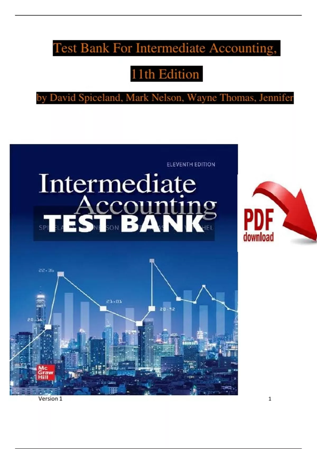 Test Bank For Intermediate Accounting, 11th Edition by David Spiceland ...