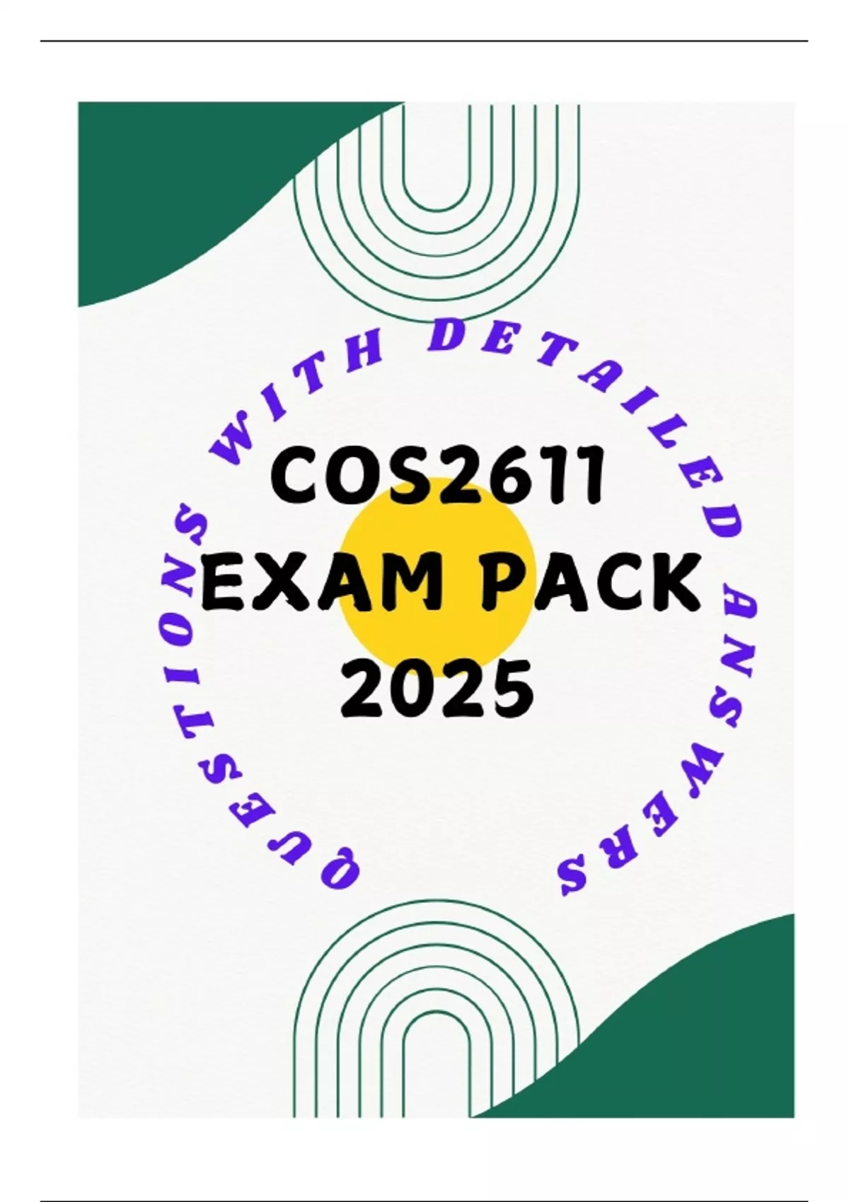 COS2611 EXAM PACK 2025 (QUESTIONS & ANSWERS) - Programming: Data Structures (COS2611) - Stuvia SA